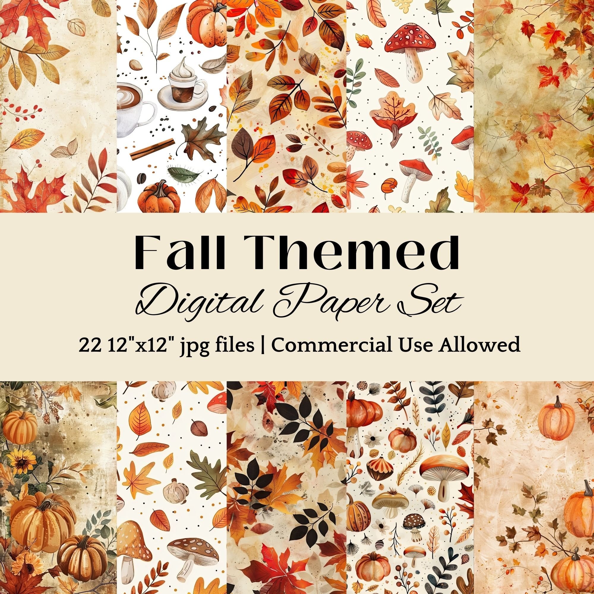 Fall Theme Digital Paper | Set of 50 jpg Files - Payhip