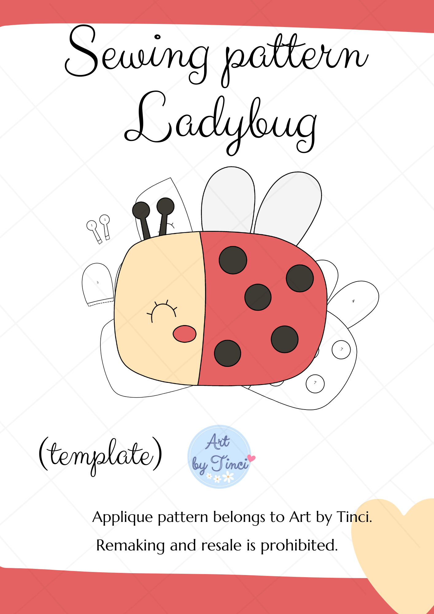 Sewing Pattern Ladybug (template) - Payhip