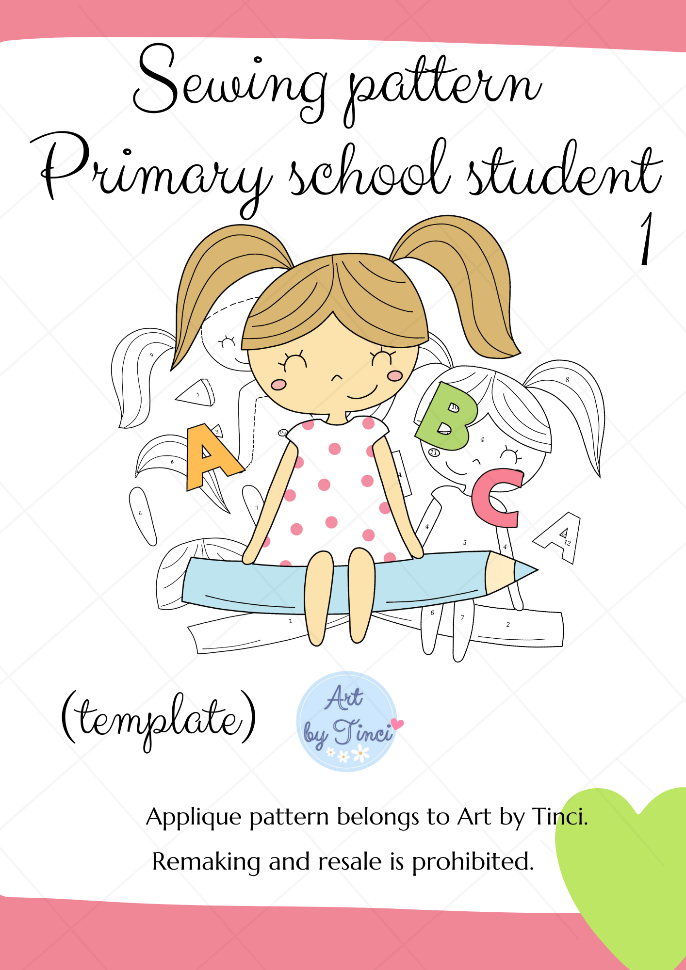 Sewing Pattern Primary School Student 1 (template) - Payhip