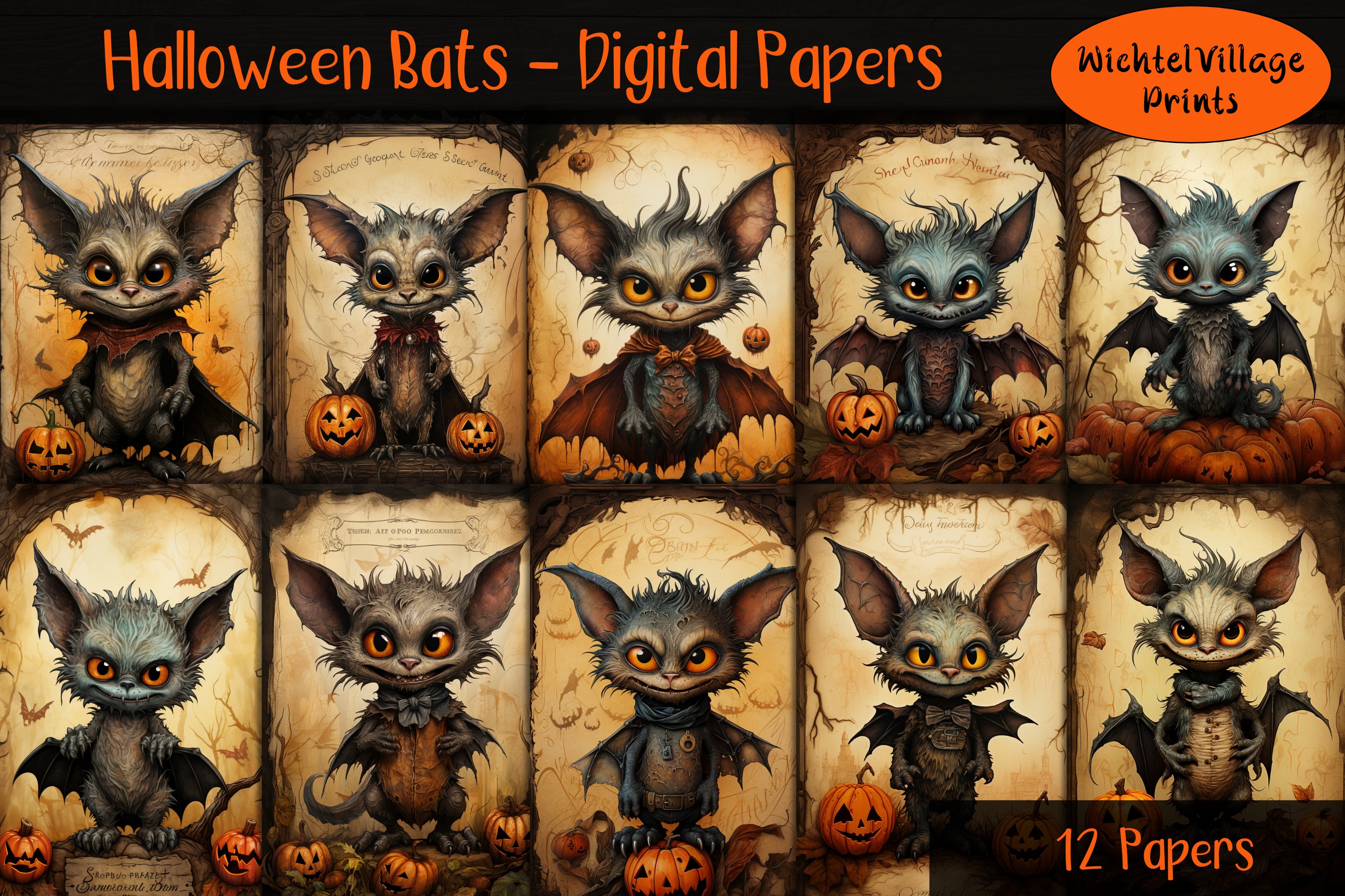 Halloween Bats - Digital Papers - Payhip