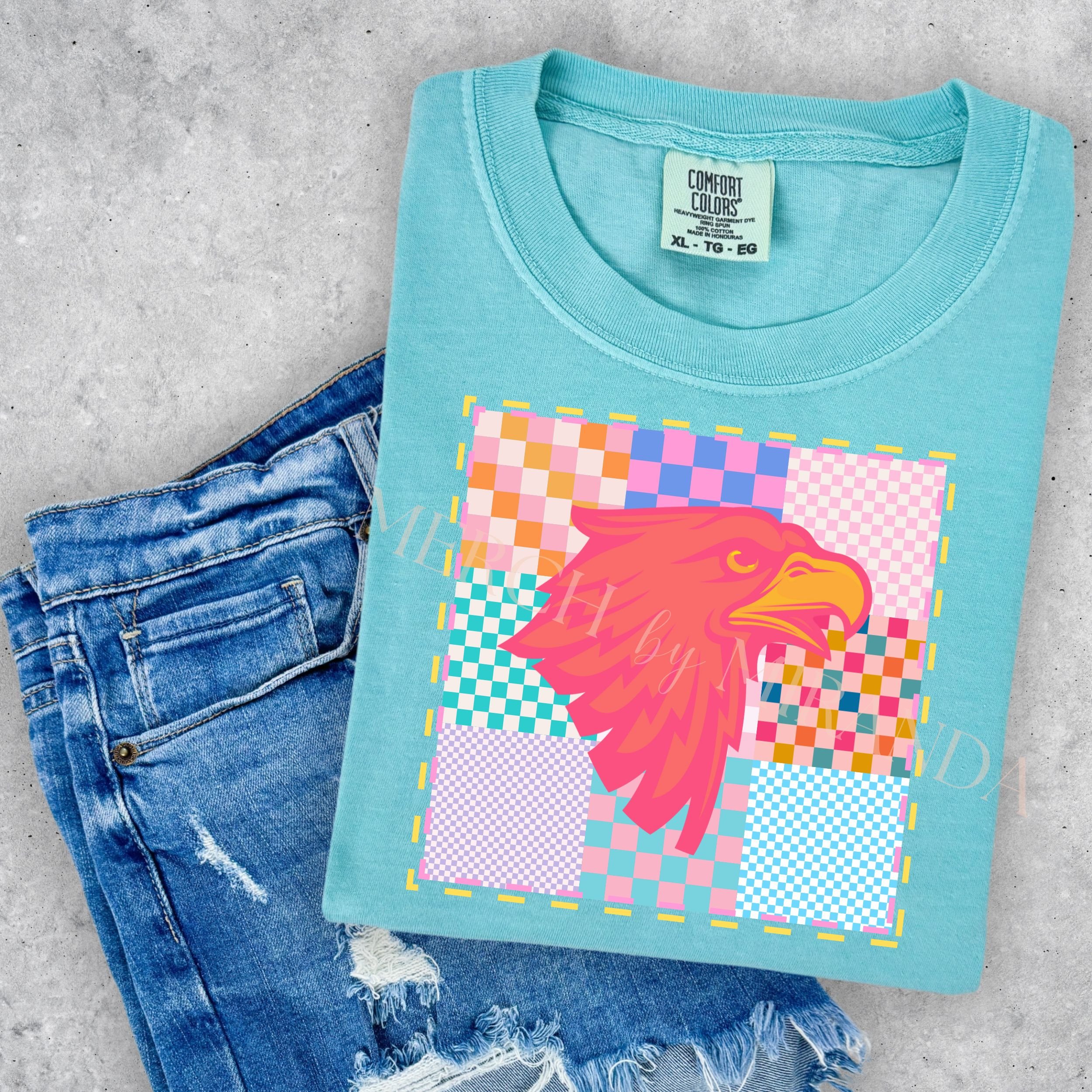 Hawk Mascot - Hawk - Checkered - Colorful - Digital Download - Payhip