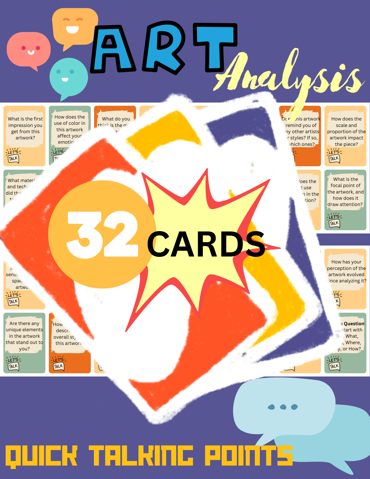 Analyzing Artwork: Question Cards; Peer Critique Made Easy - Payhip