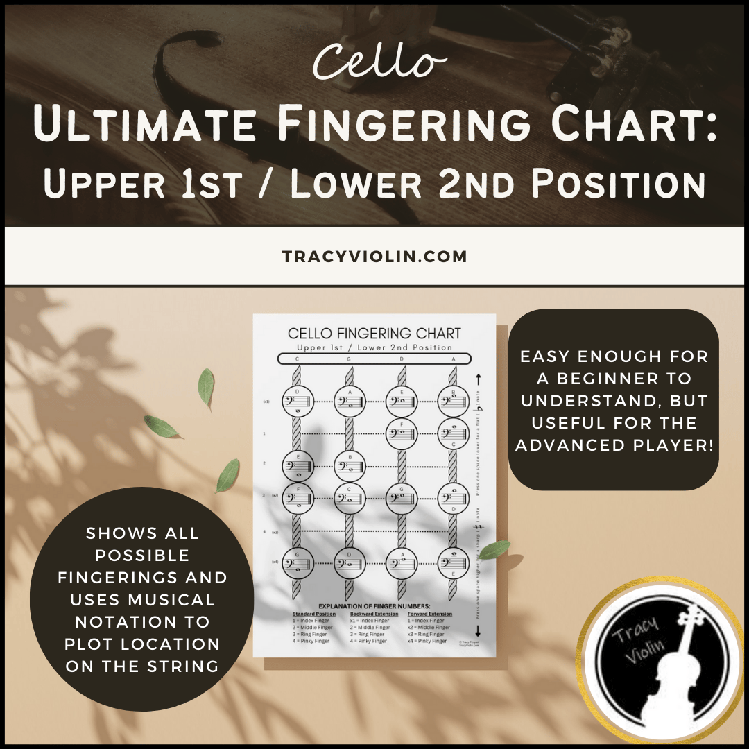 Ultimate Cello Fingering Chart - Upper 1st and Lower 2nd Position