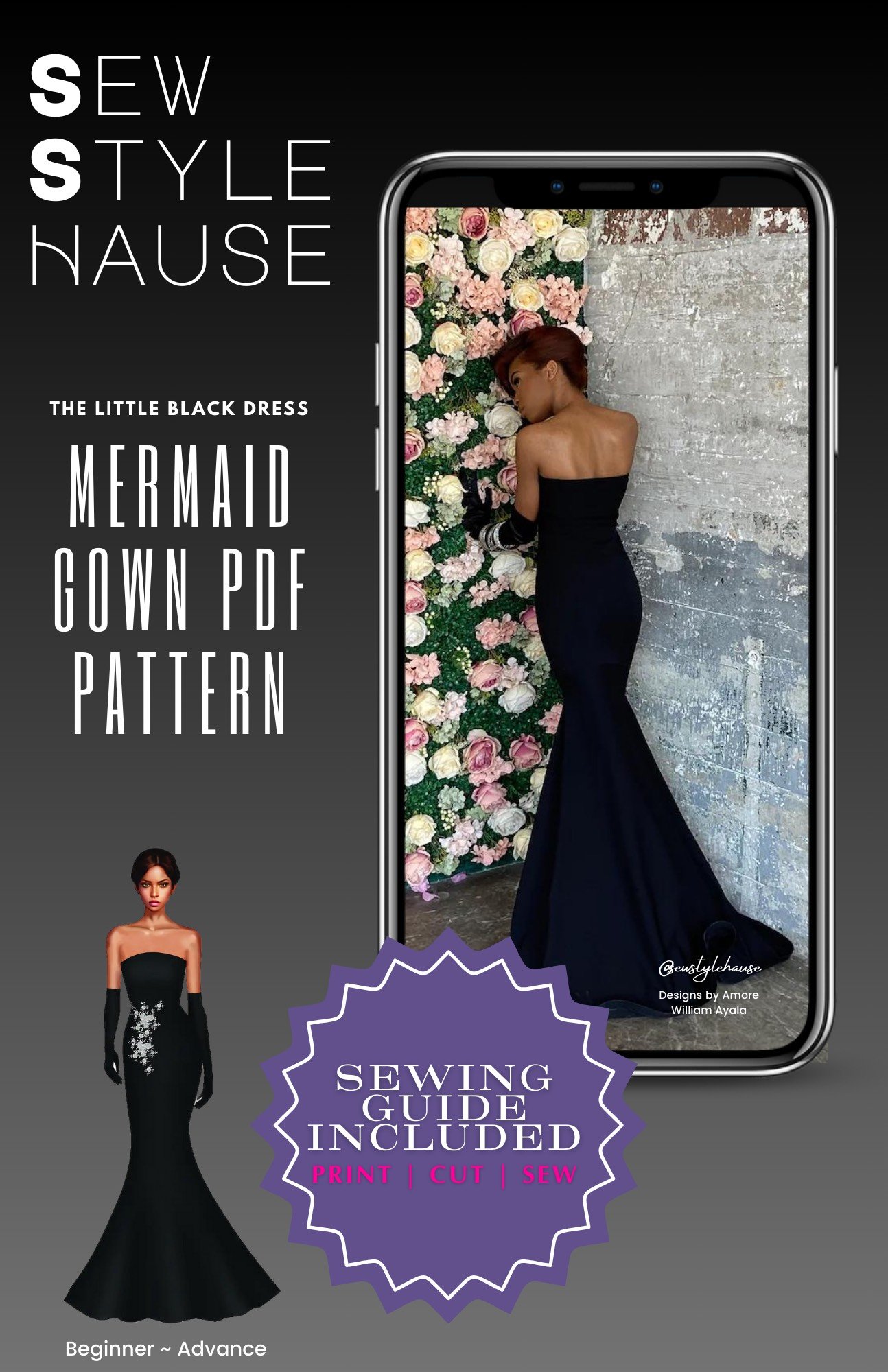 Strapless Mermaid Gown PDF Sewing Pattern - Payhip