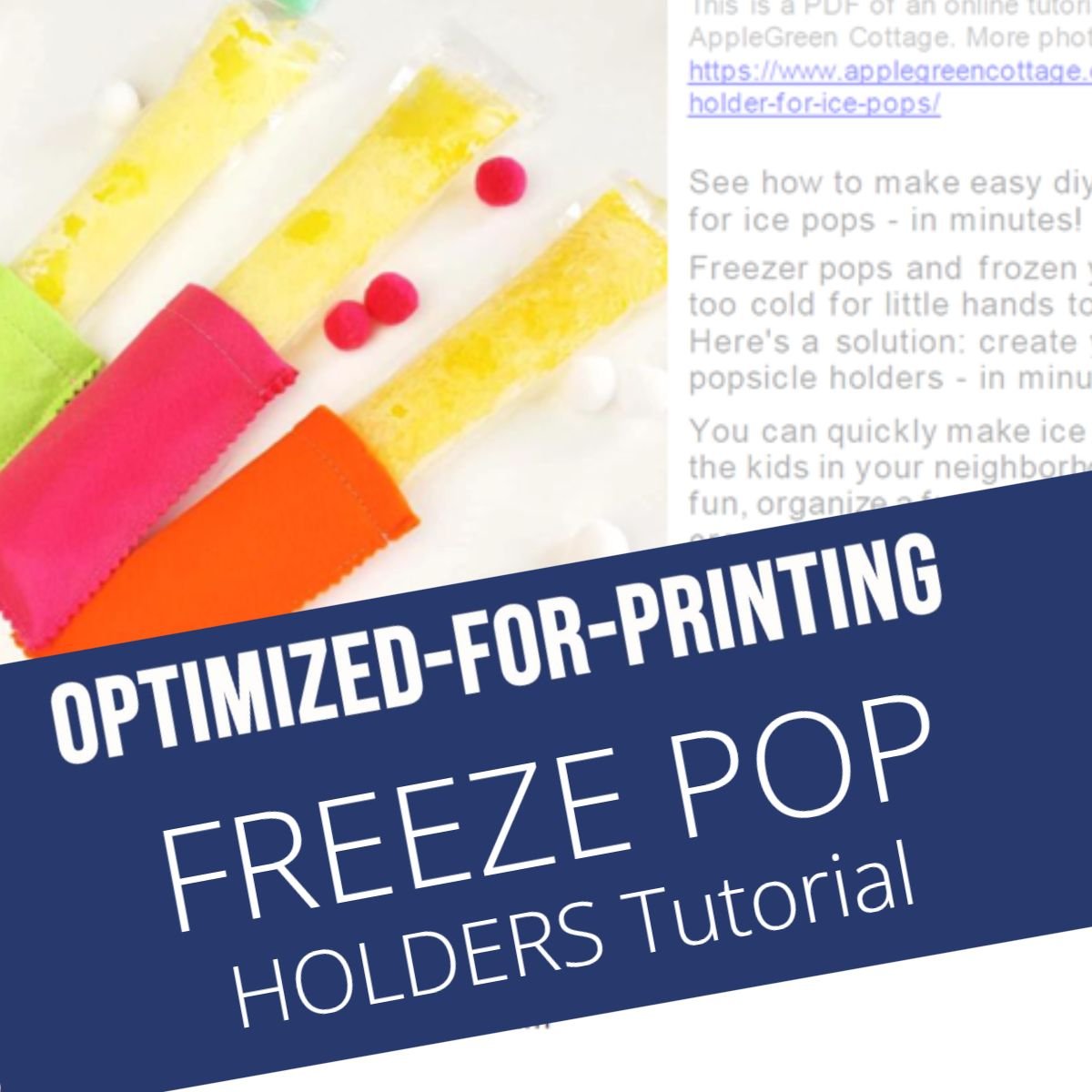 Diy Freeze Pop Holders - Printable Tutorial PDF