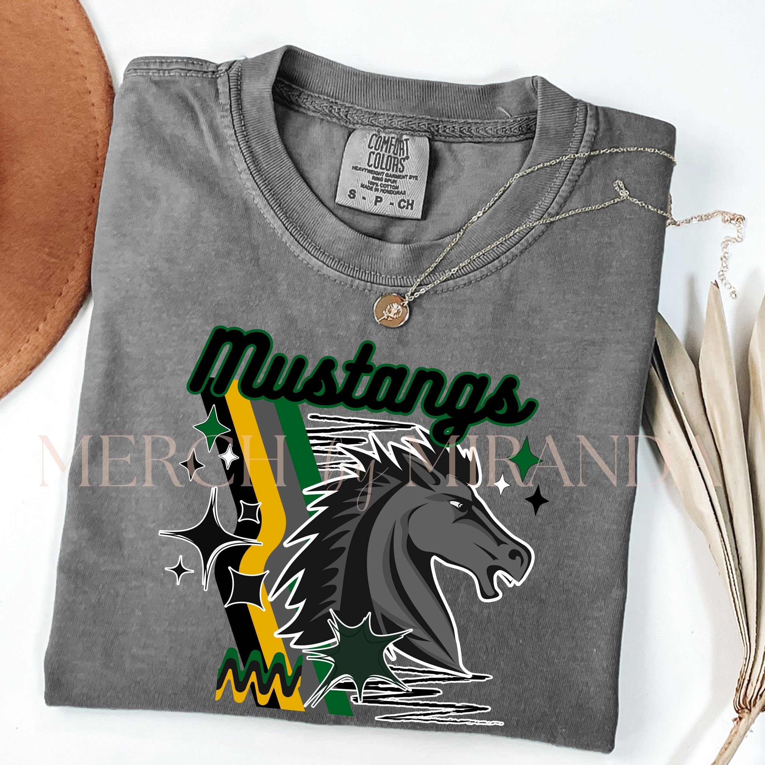 Mustang Mascot - Mustangs - Retro Theme - School Spirit - Digital ...