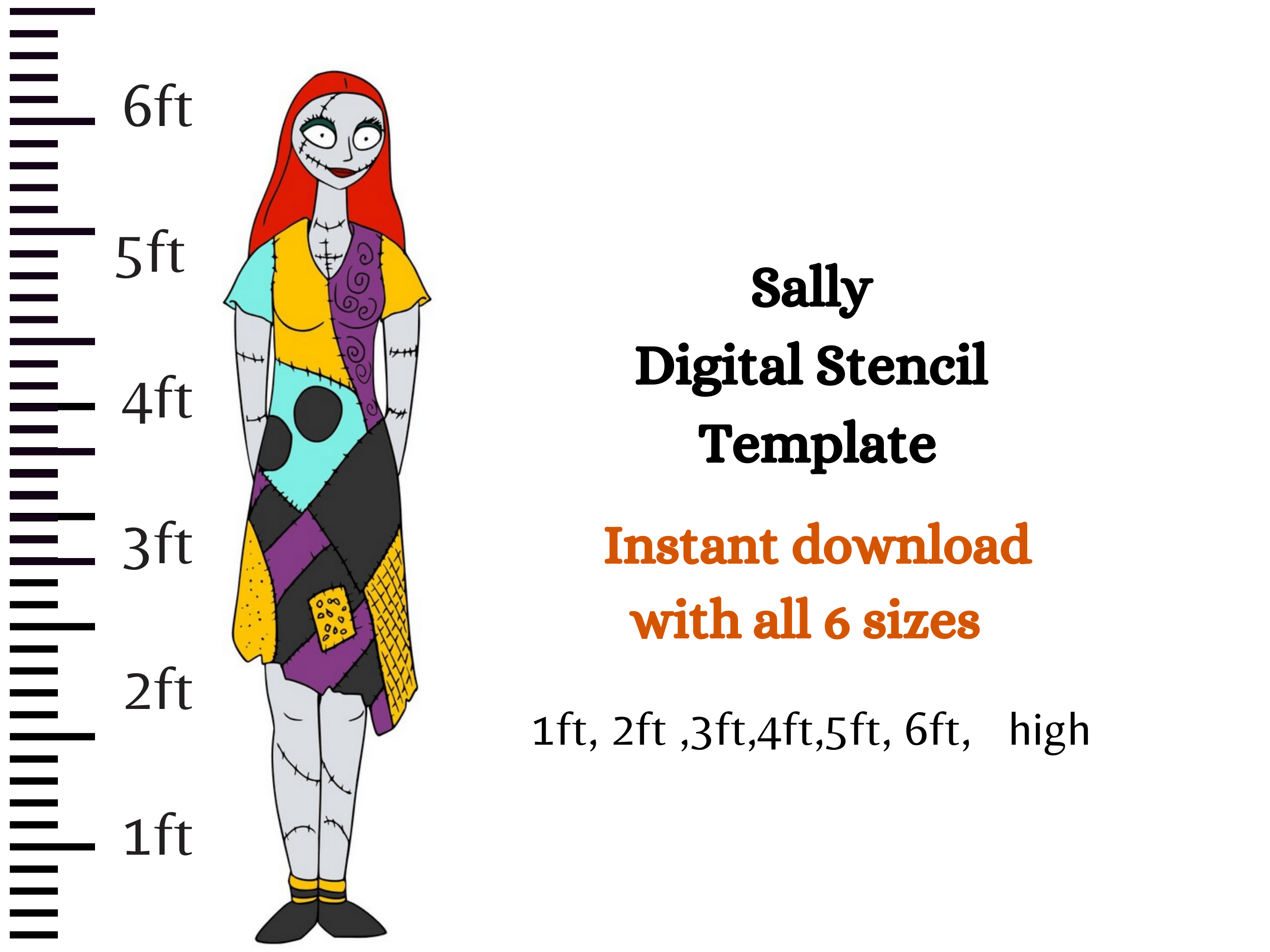 Nightmare Before Christmas Sally Stencil