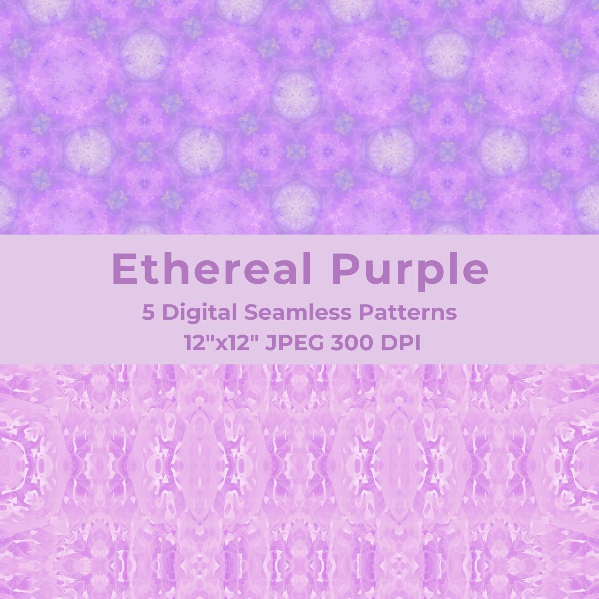 Ethereal Purple - 5 Digital Seamless Patterns - Instant Download