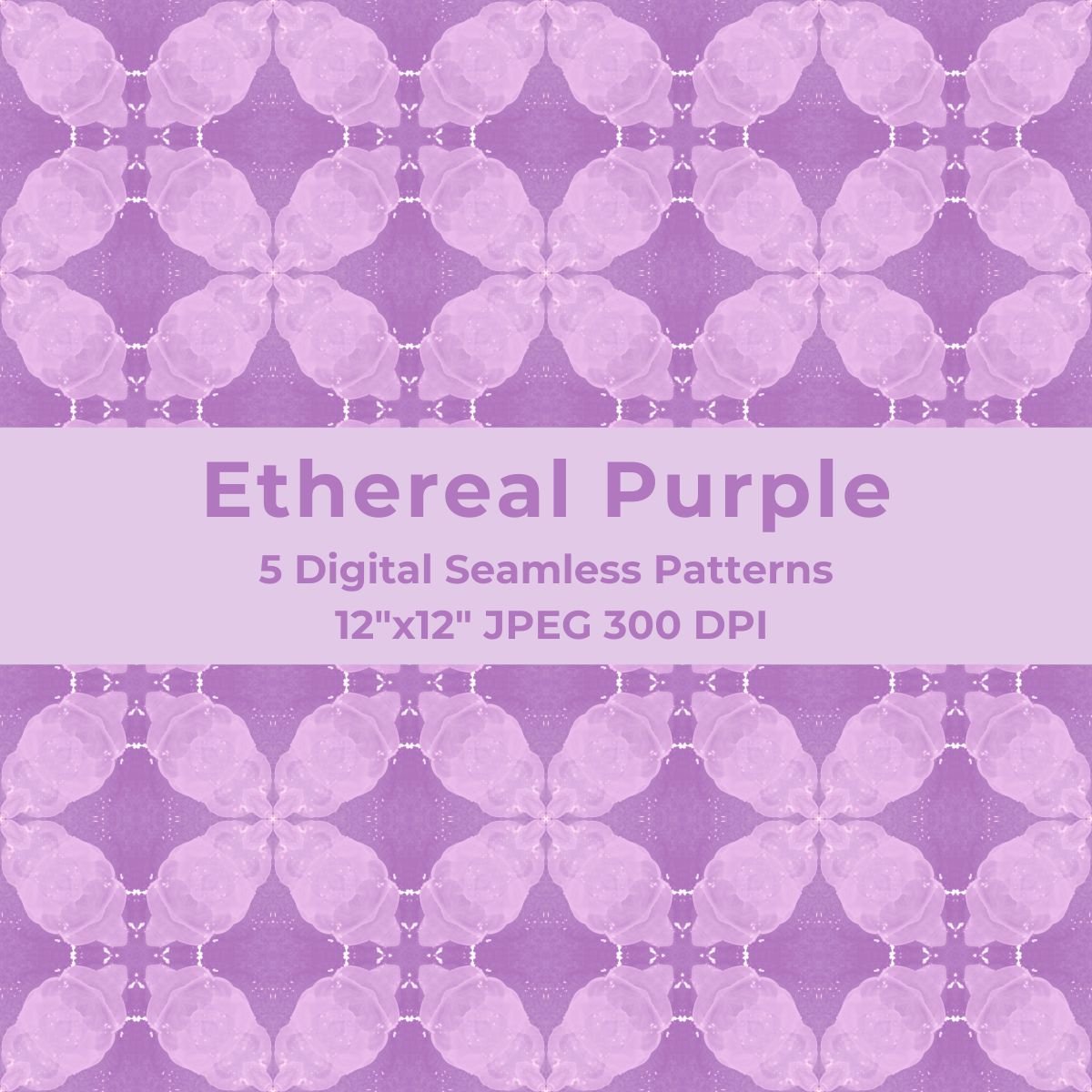 Ethereal Purple - 5 Digital Seamless Patterns - Instant Download