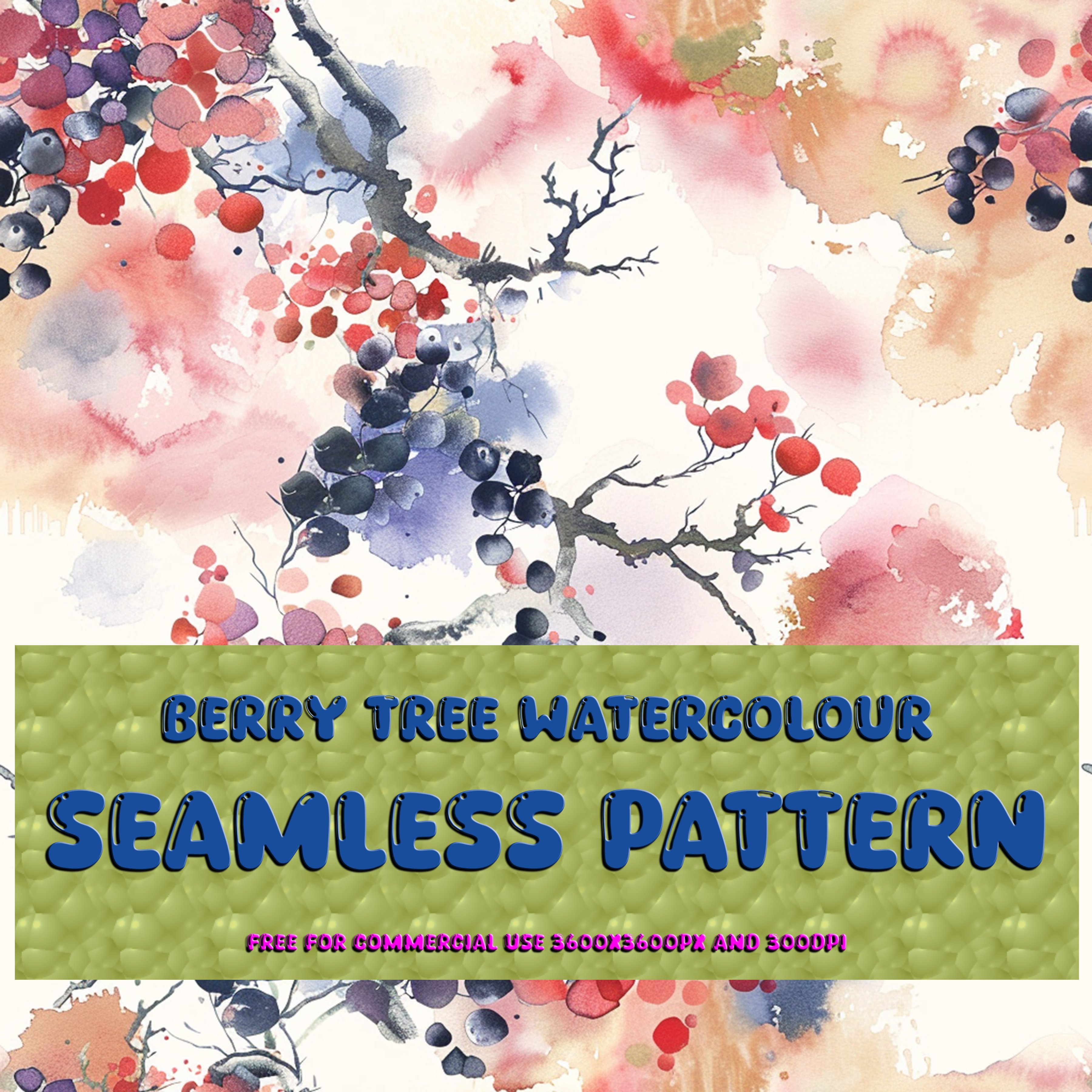 Berry Tree Watercolour Seamless Pattern - Payhip