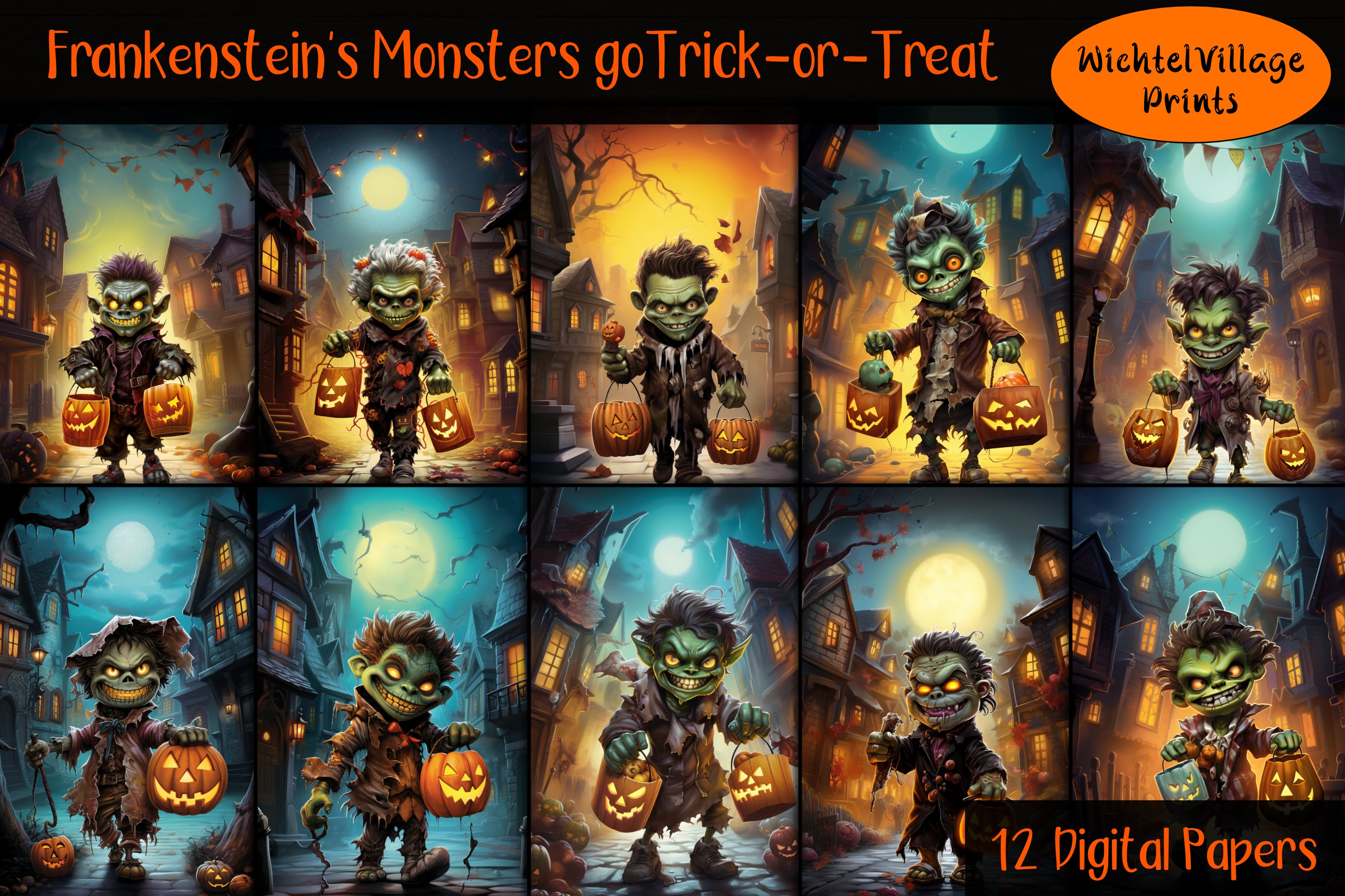 Trick-or-Treat Mummies - Digital Papers - Payhip