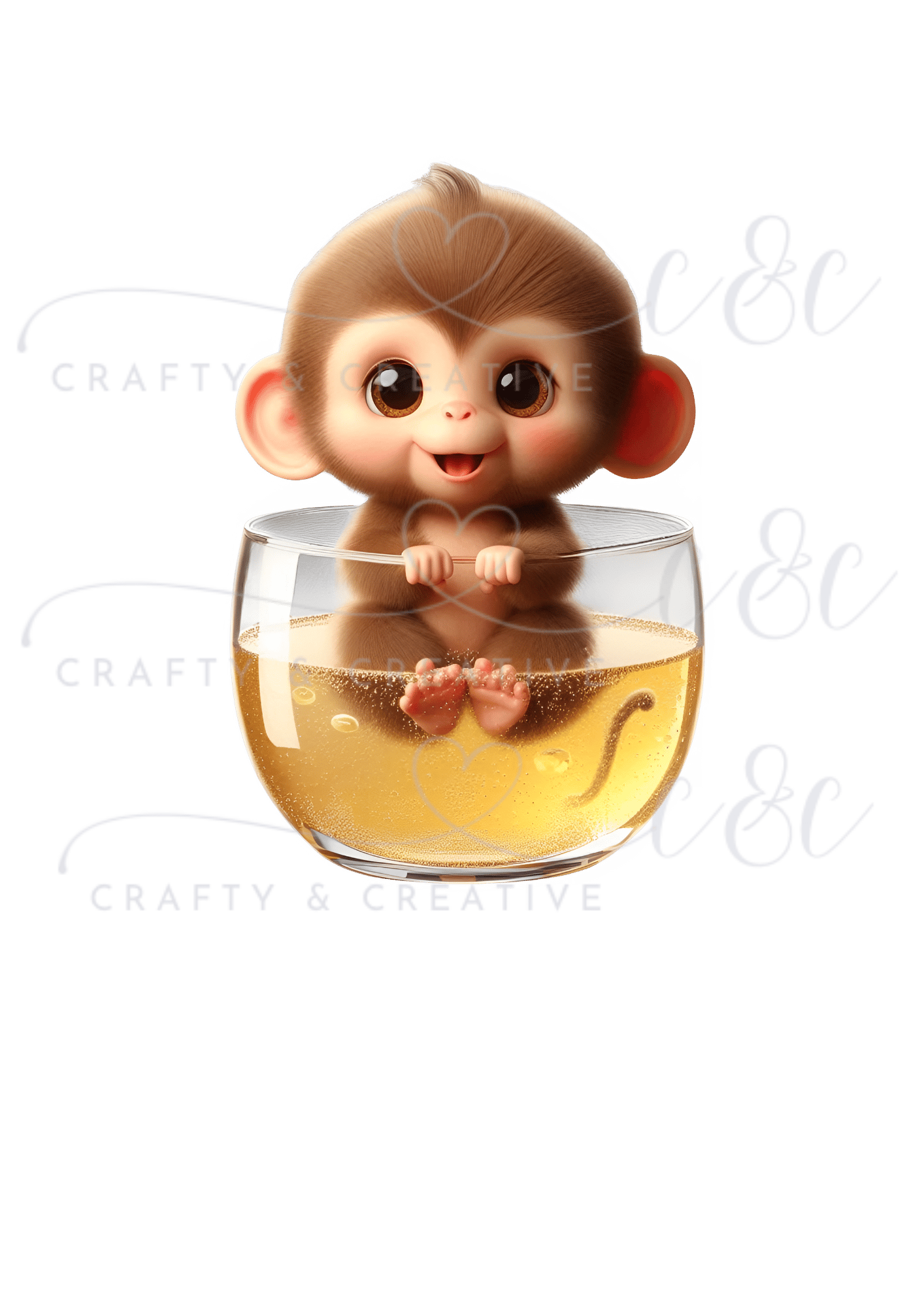 Cute baby monkey taking a champagne bath - Payhip