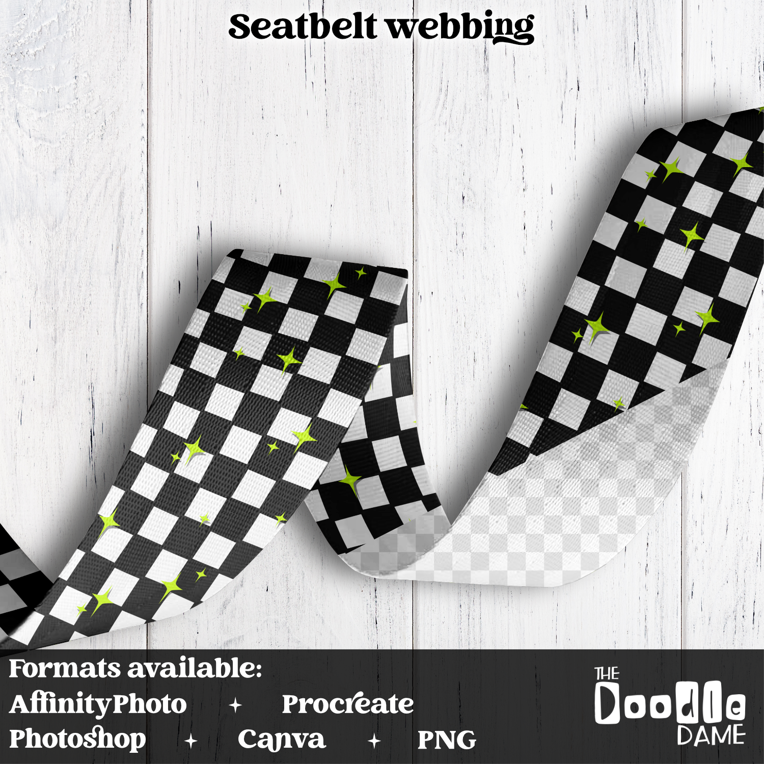 Seatbelt webbing mockup - multiple formats