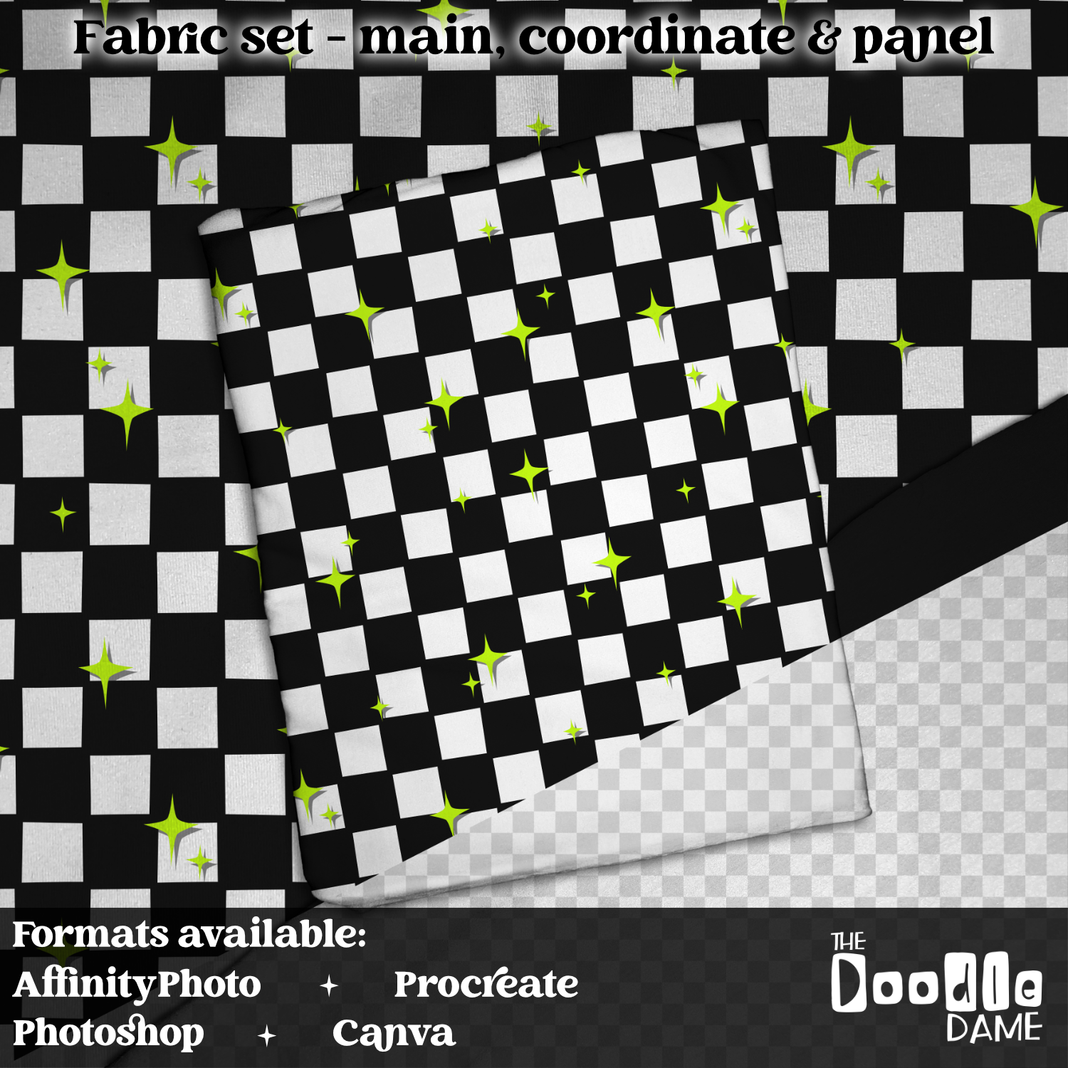 Fabric main coordinate and panel mockup - multiple formats