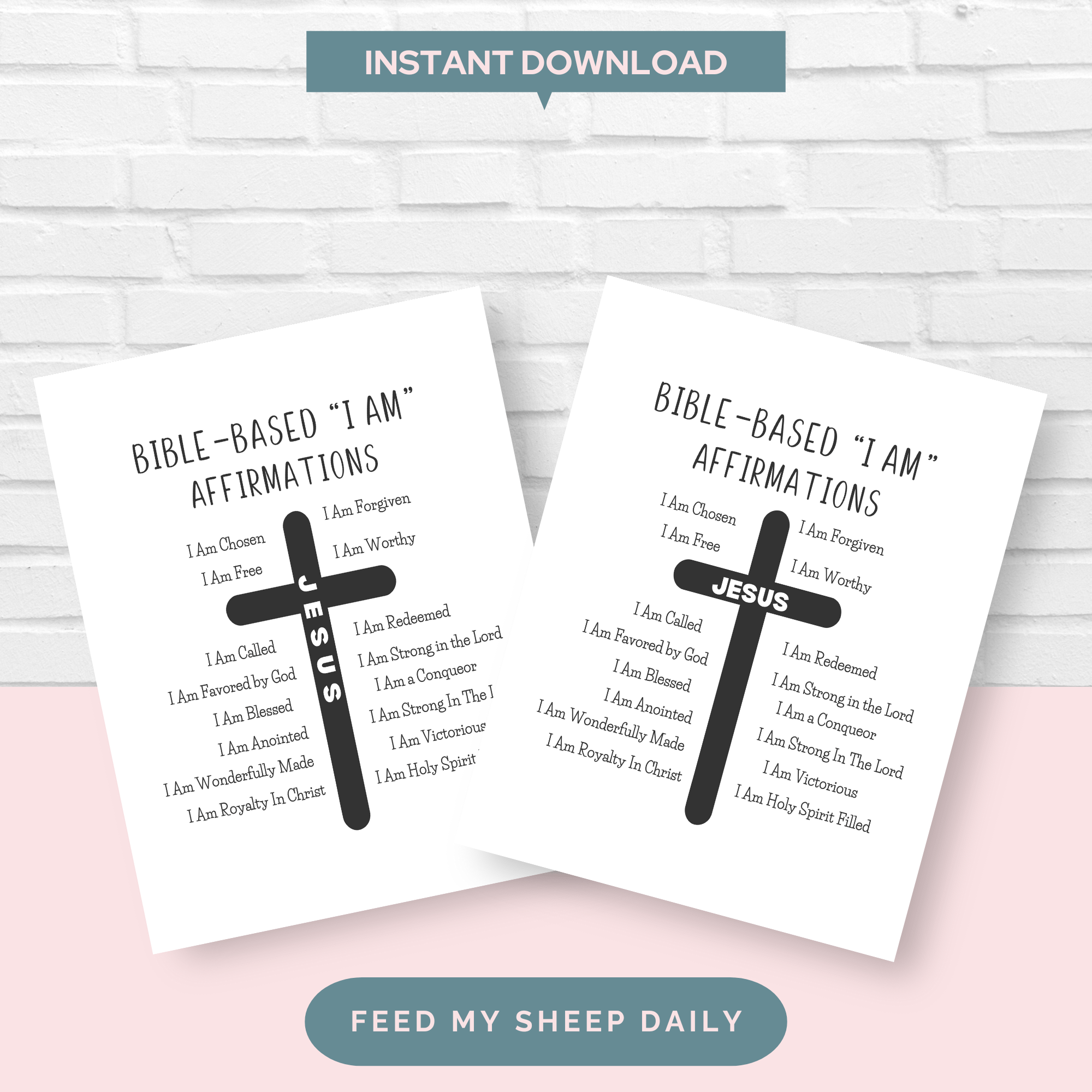 🌸 Bible-Based "I Am" Affirmations | Printable Christian Encouragement ...