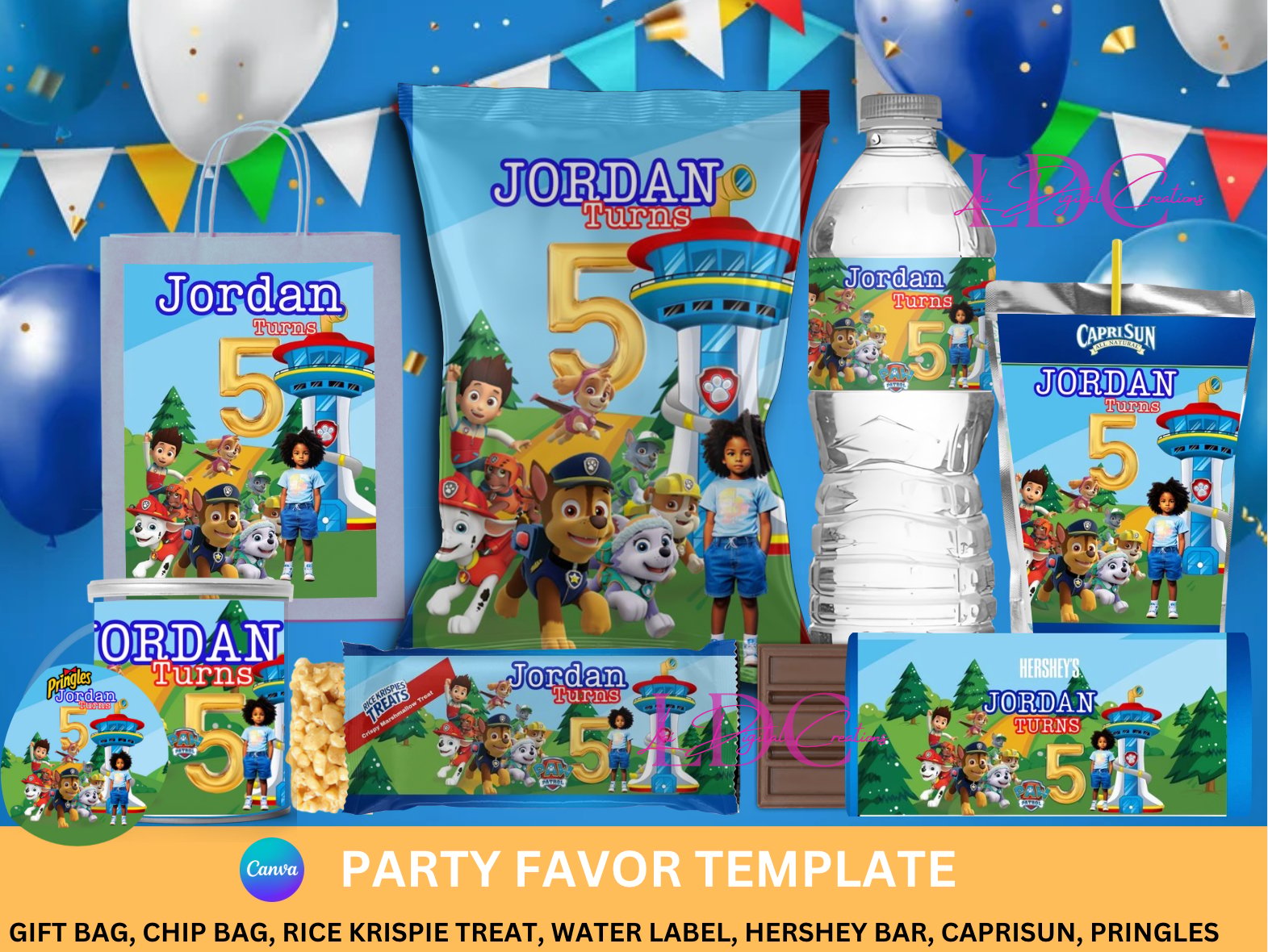 Editable Paw Patrol 2 Party Favor Templates | Customizable Designs for ...