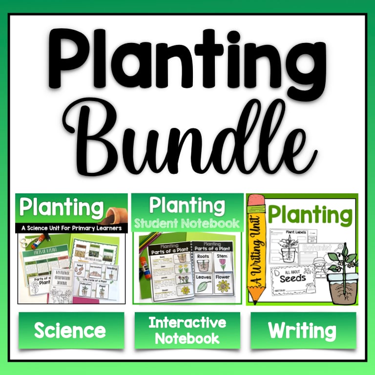 Planting Bundle - Science, Writing, Interactive Notebook, Word Work ...