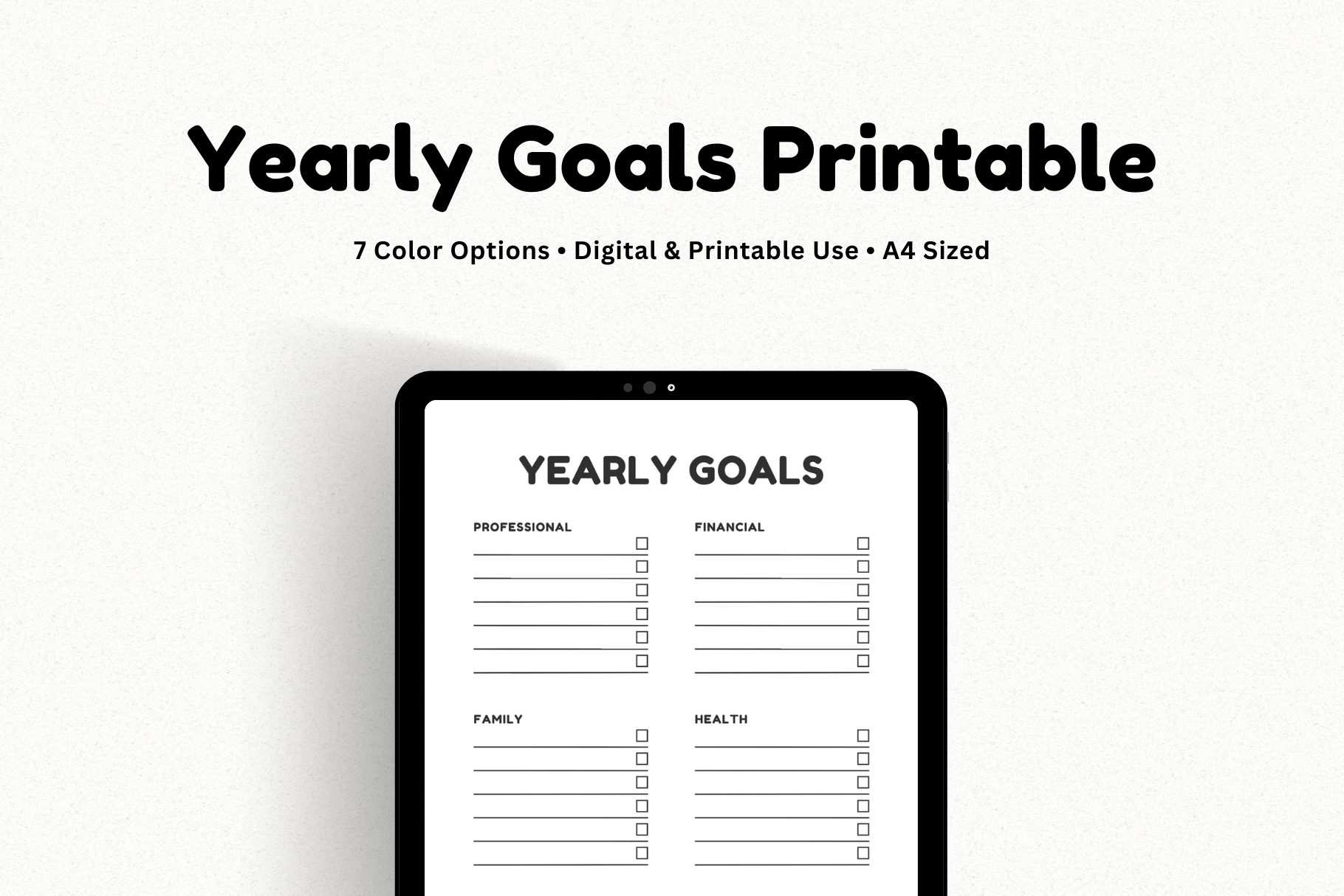Yearly Goals Planner Printable PDF (A4 US Letter) - Payhip