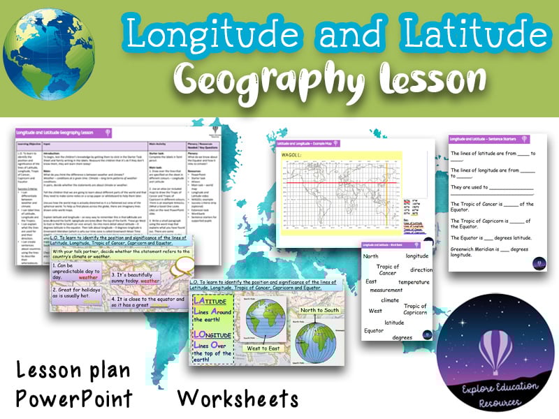 LONGITUDE and LATITUDE Outstanding Lesson - Geography
