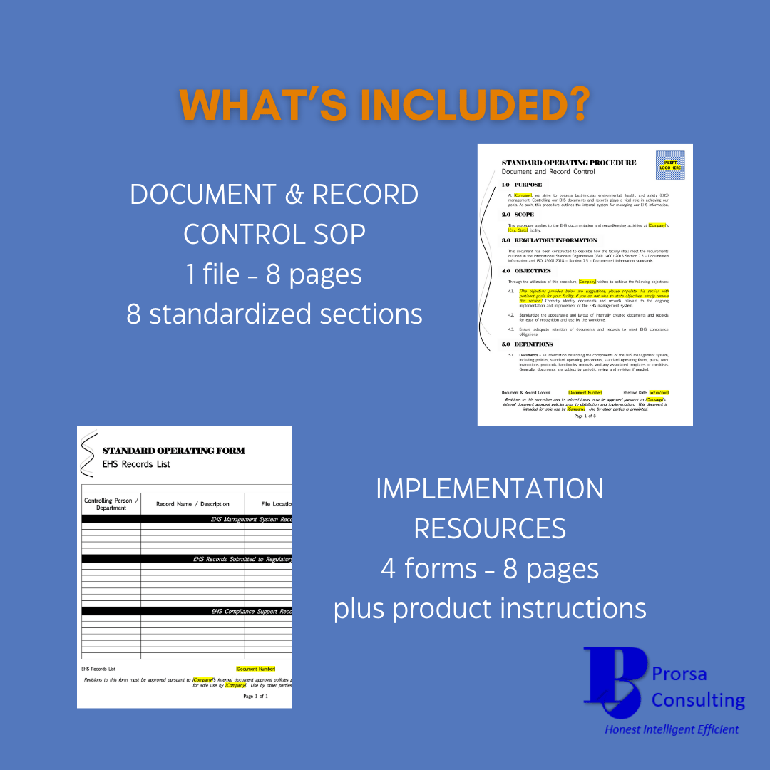 EHS Document & Record Control Procedure | Management Systems