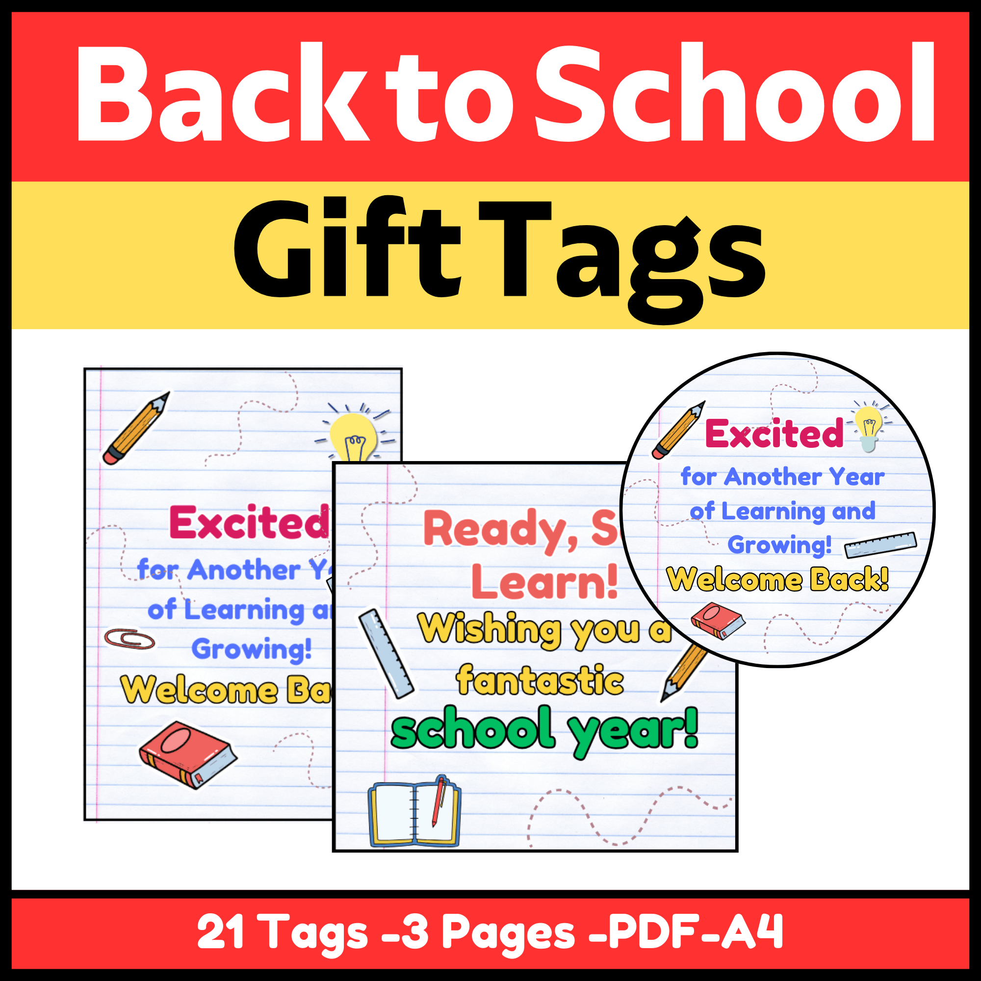 Welcome Back to School Gift Tags | Back to School Gift Tags | First Day ...