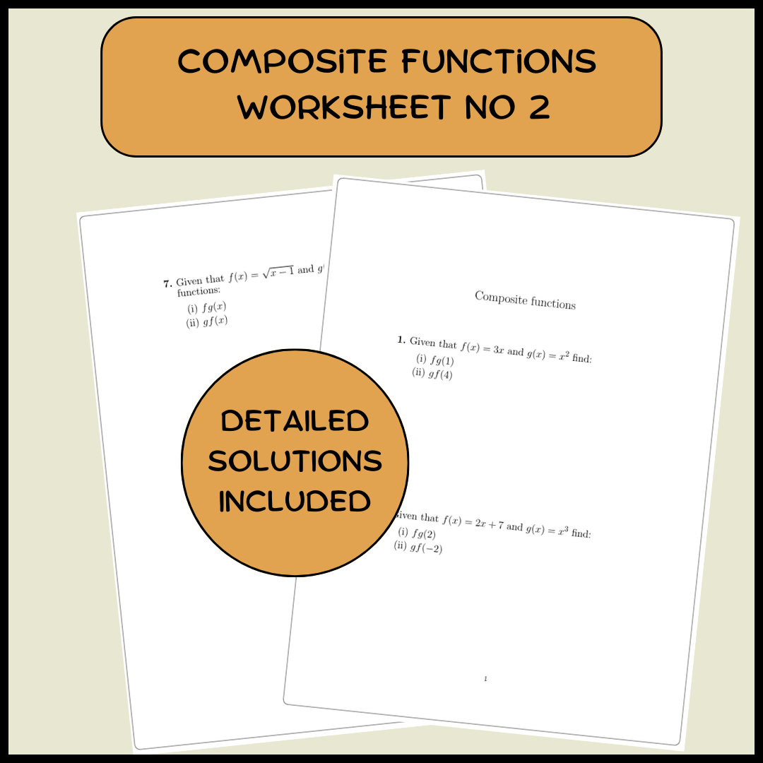 Evaluating functions worksheet no 3 (with solutions)