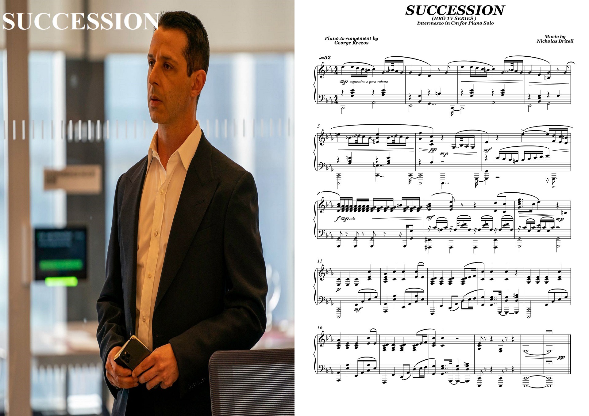 SUCCESSION (HBO Series) Intermezzo in C minor - Nicholas Britell (Piano ...