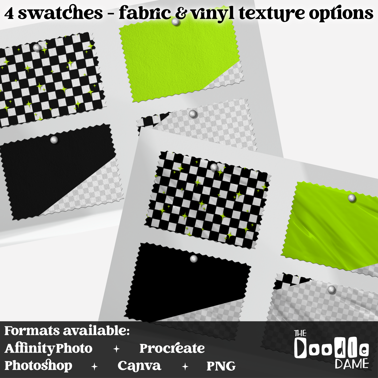 4 swatches fabric & vinyl mockup - multiple formats