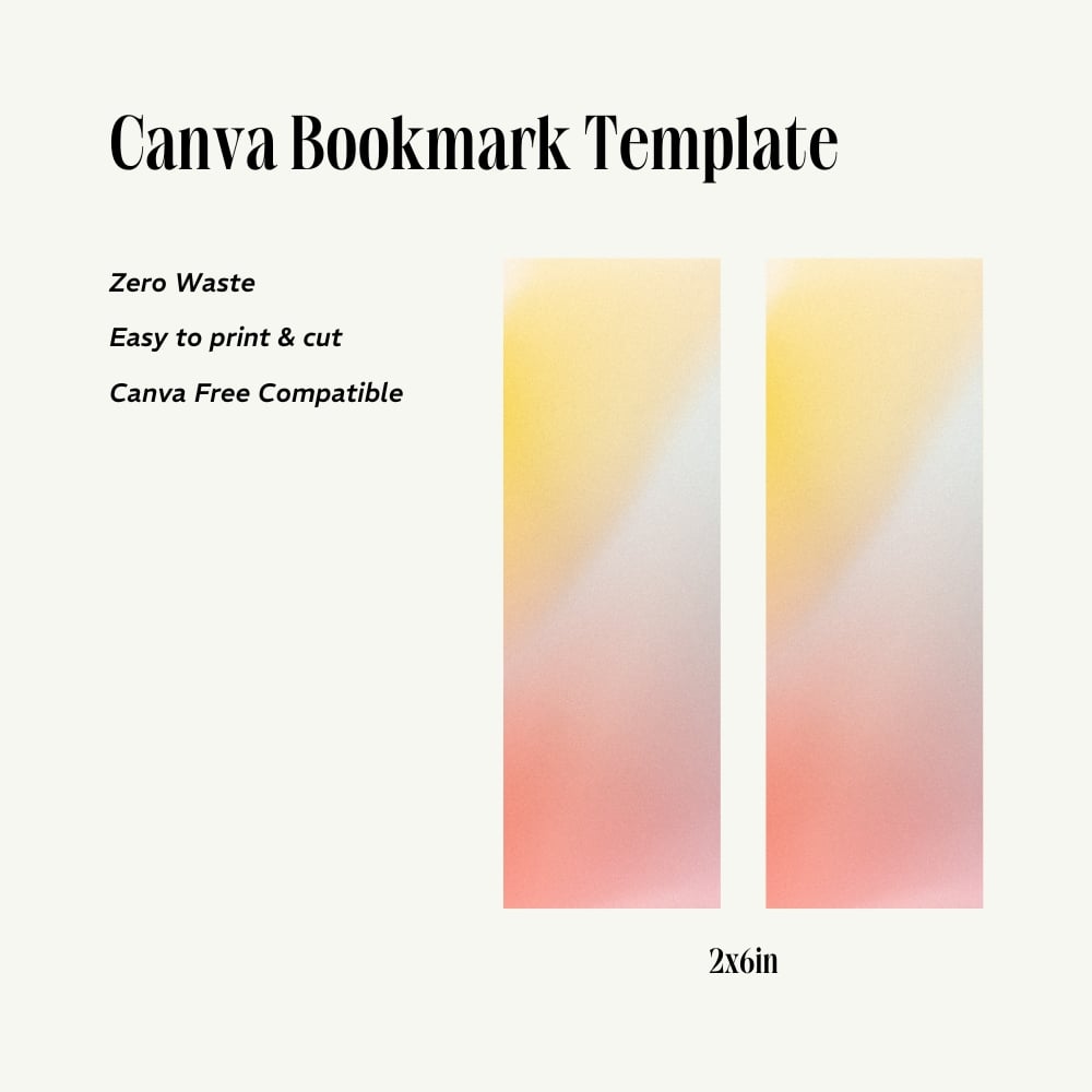 DIY Printable Bookmark Template | Canva Bookmarks Template | A6 2x6in ...