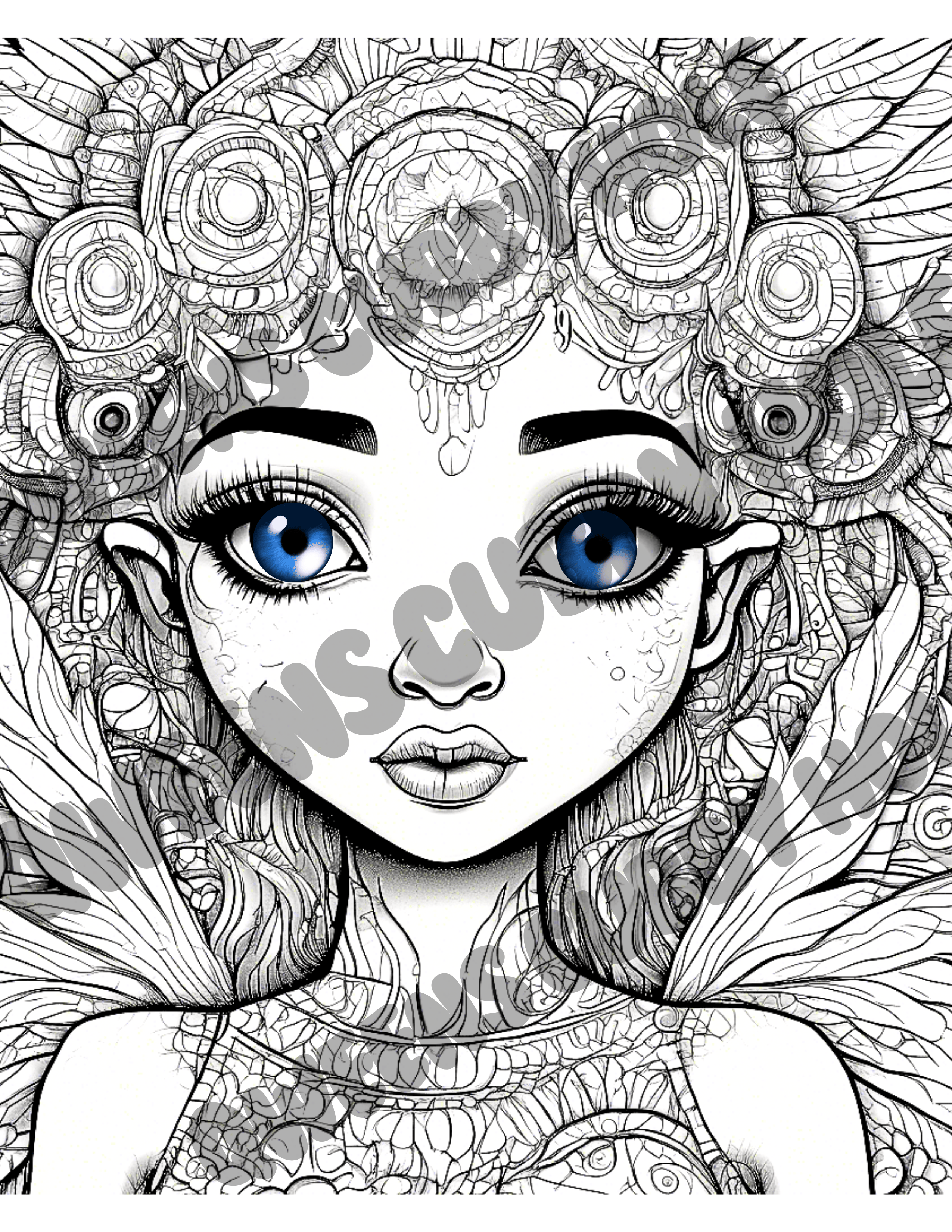 COLORING PAGE - enhanced FAIRY GIRL PRETTY 5 - Payhip