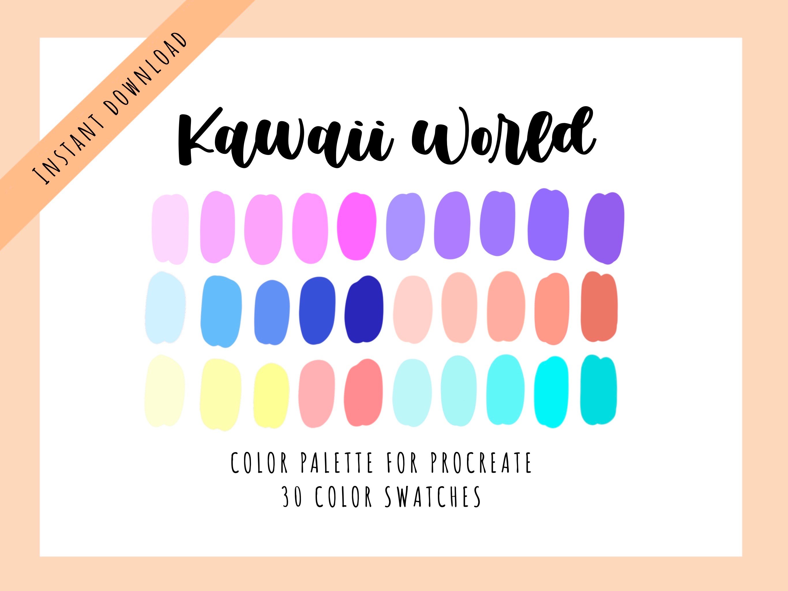 Kawaii World Procreate Color Swatches - Payhip