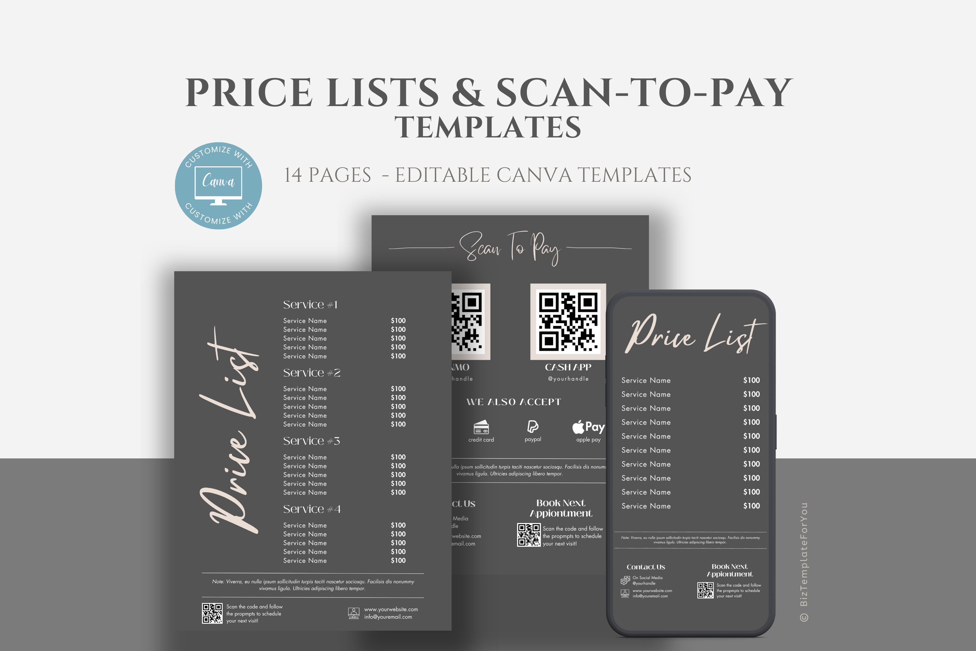 Editable Lactation Consultant Price List Template, Editable Rate Sheet ...