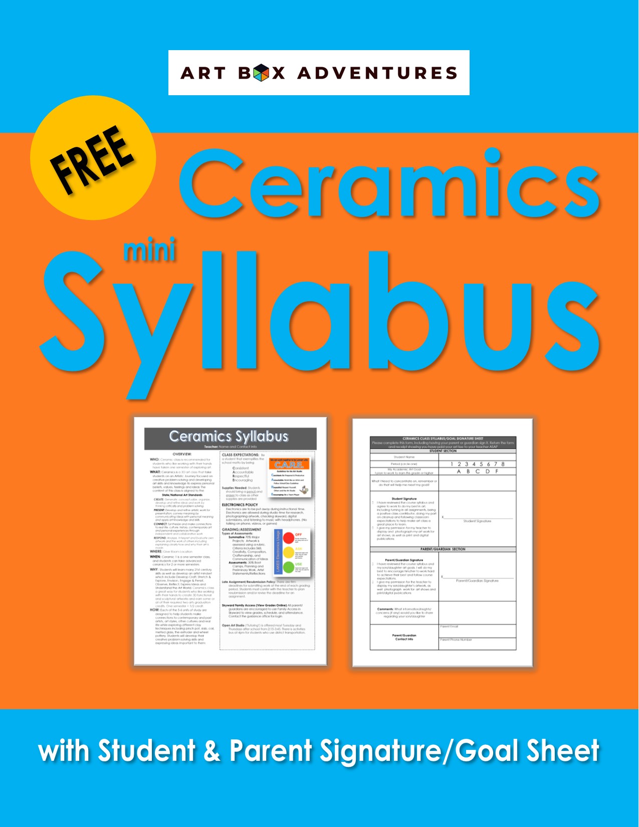 FREE Ceramics Class Syllabus with Signature/Goal Sheet - Payhip