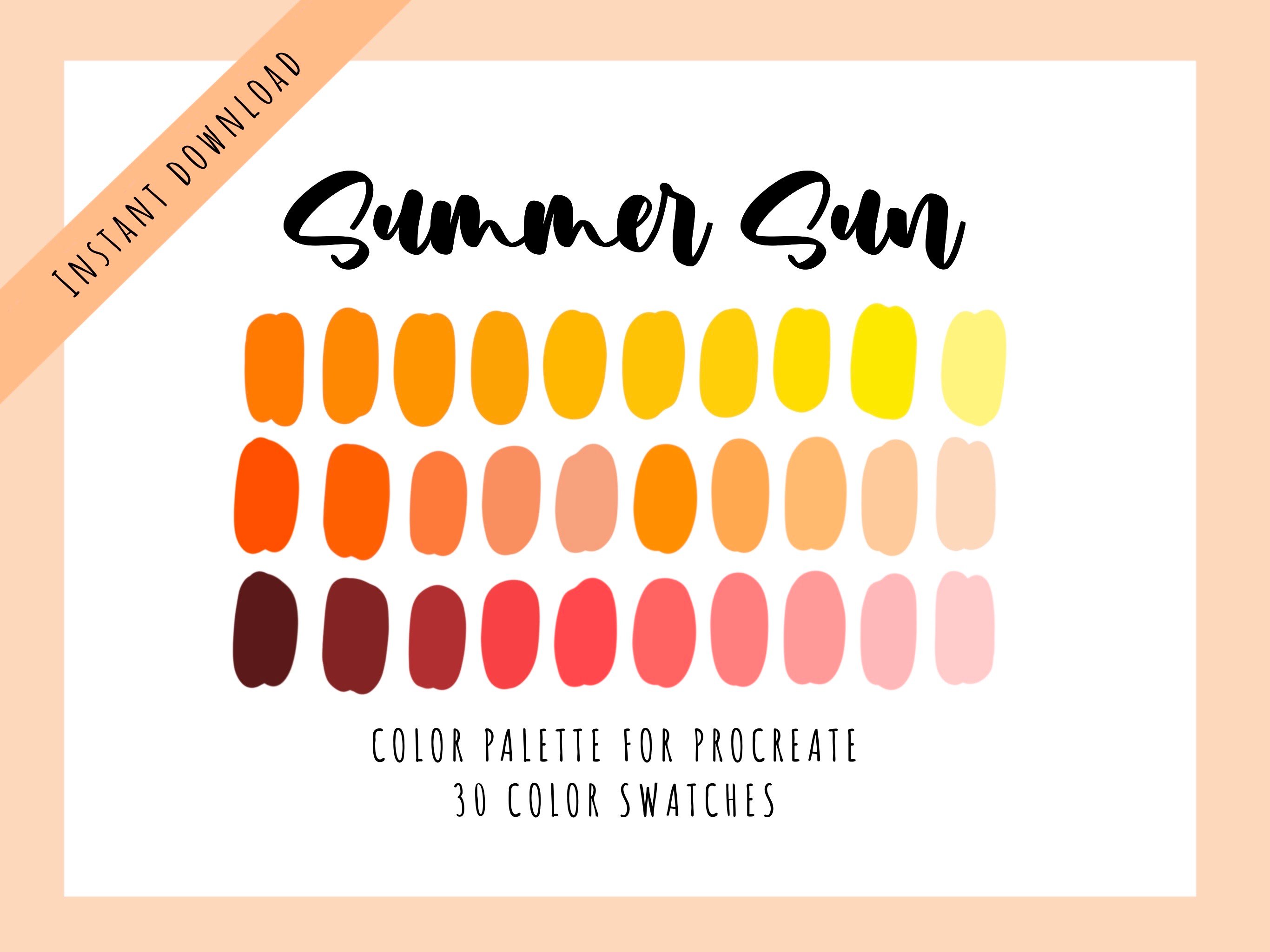 Summer Sun Procreate Color Swatches - Payhip
