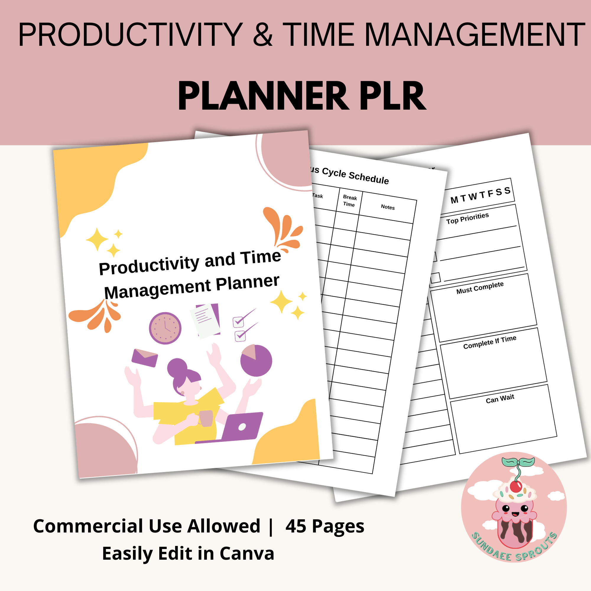 Productivity and Time Management Planner PLR - Payhip