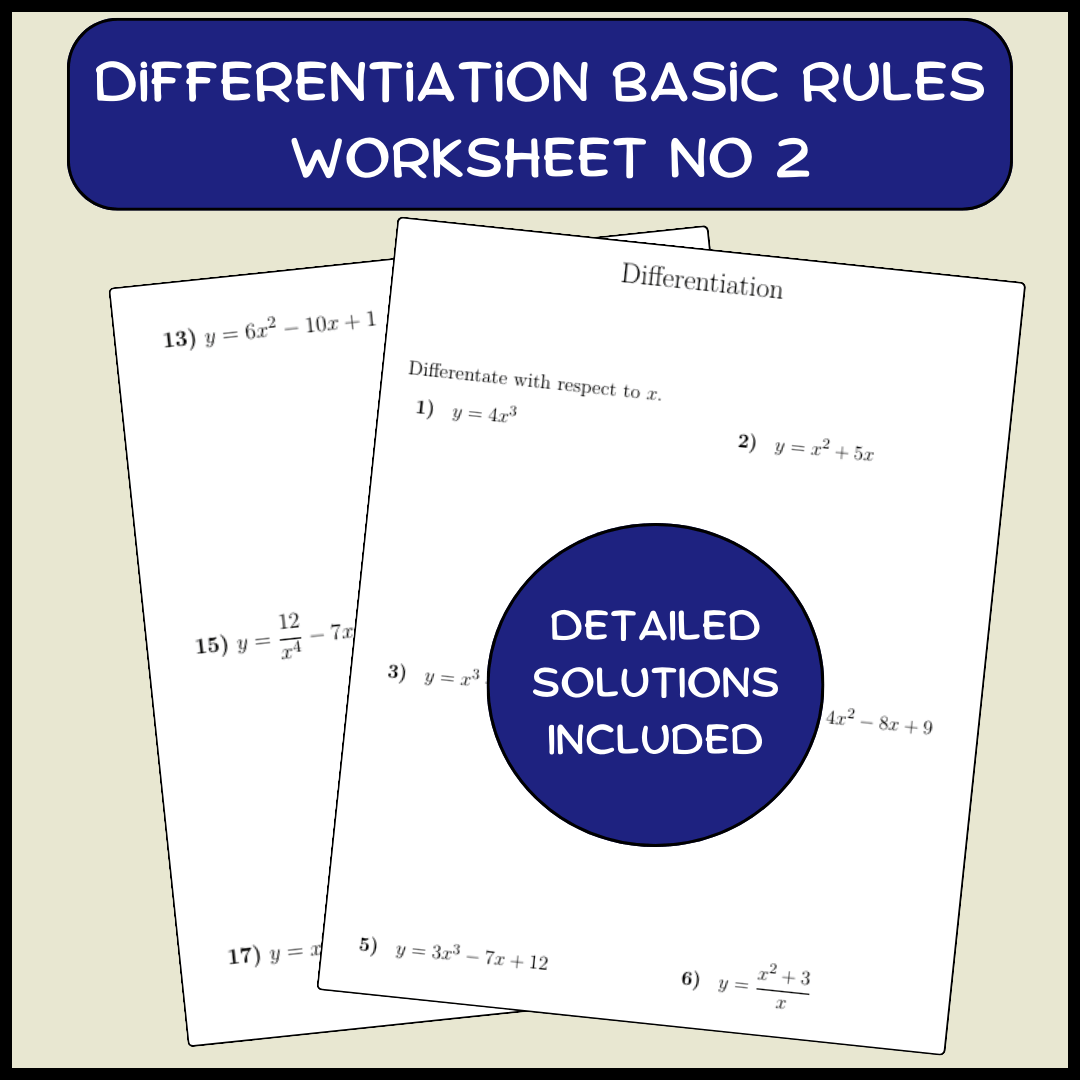 Implicit differentiation worksheet no 2 (with detailed solutions)
