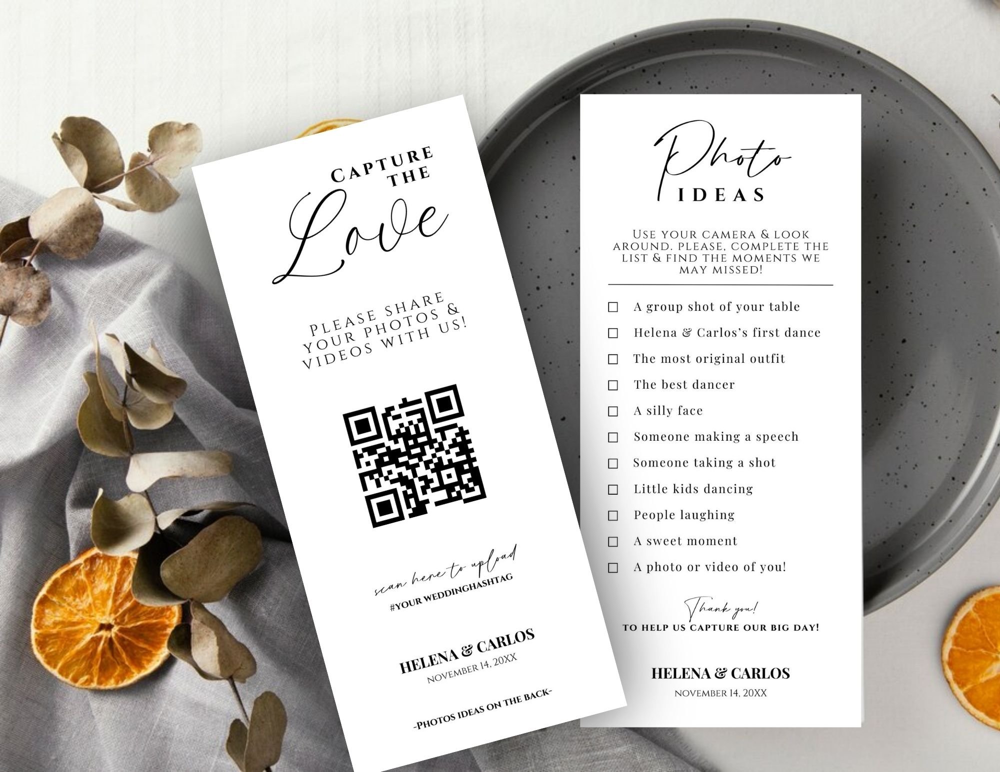Capture The Love & I Spy Game | Wedding Sign With QR Code | CTLMS002