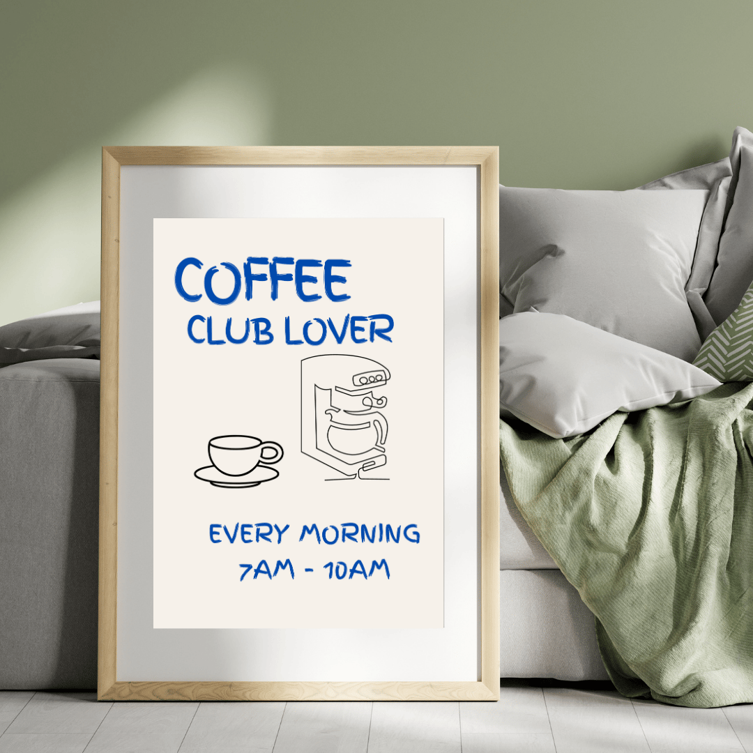Printable Wall Art Printable Poster Digital Art Coffee Club