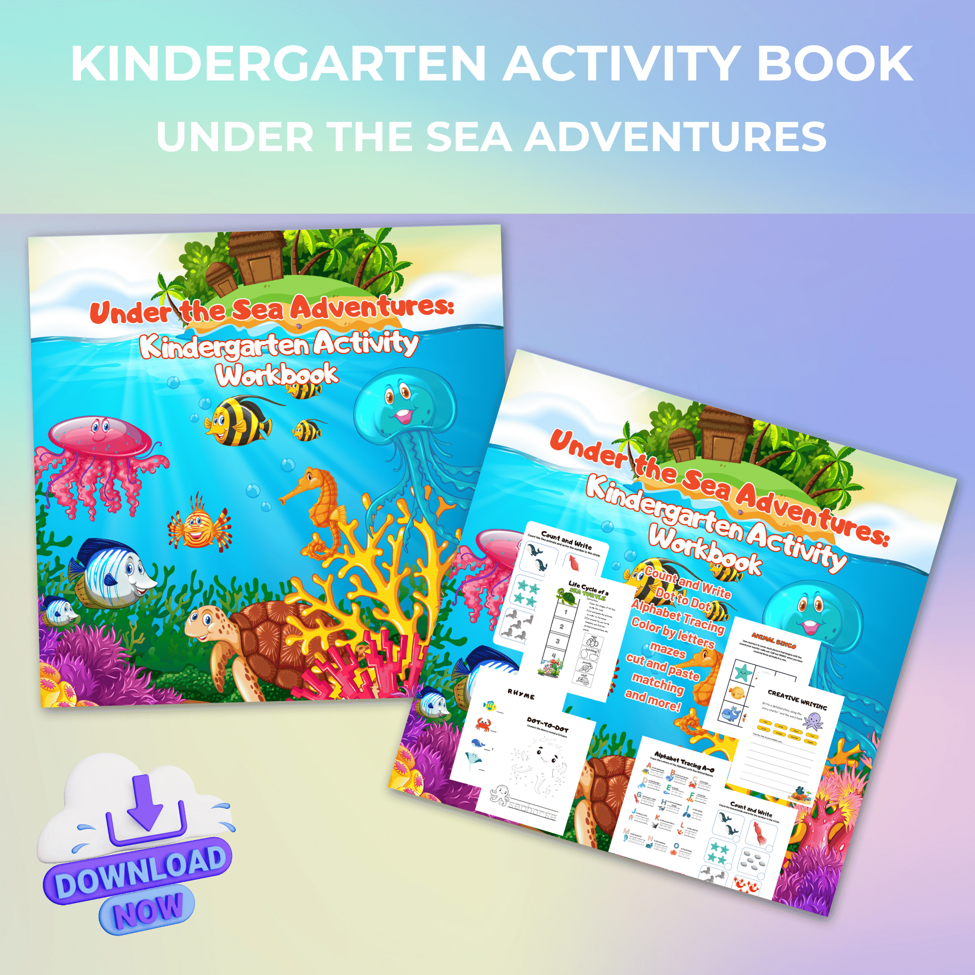 Under the Sea Adventures: Kindergarten Activity Workbook (Digital Download)