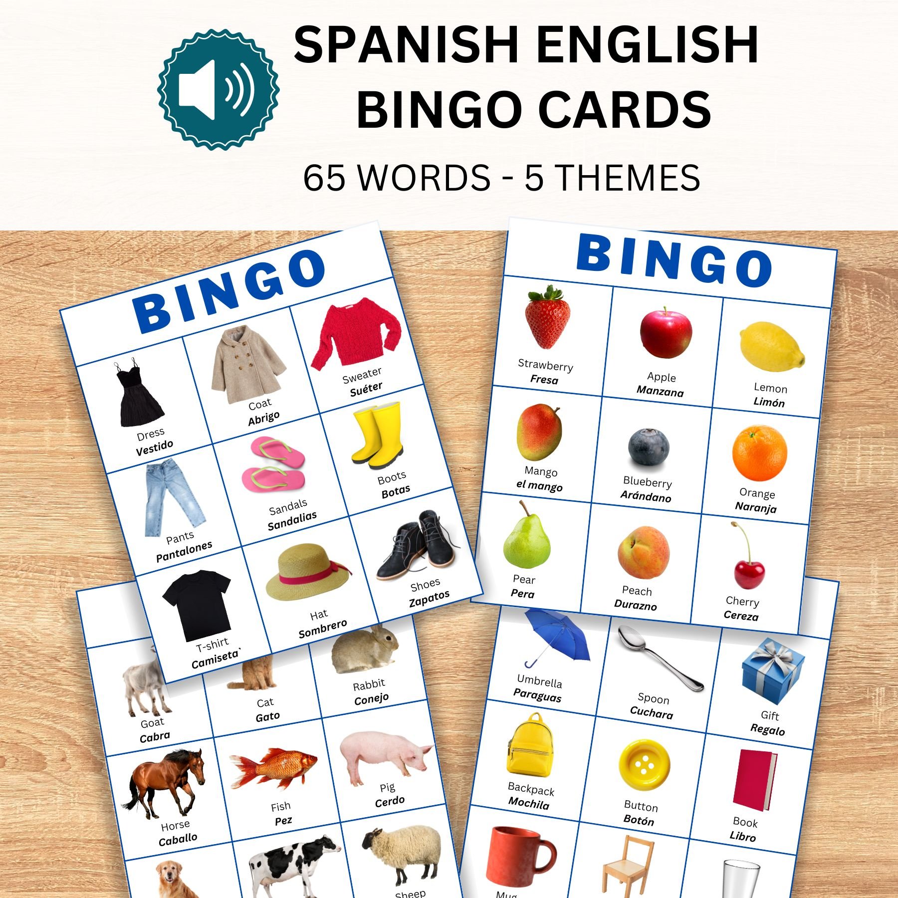 Spanish English Bingo Loteria