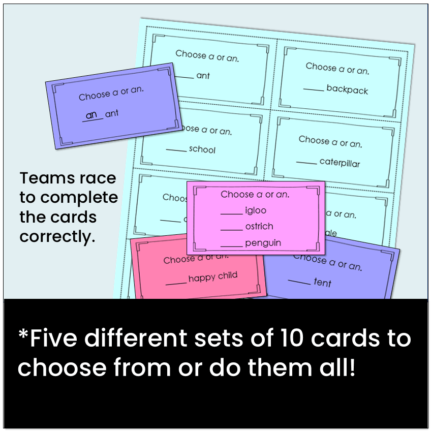 "A" or "An" Grammar Games Fun Practice Activities ESL ELL