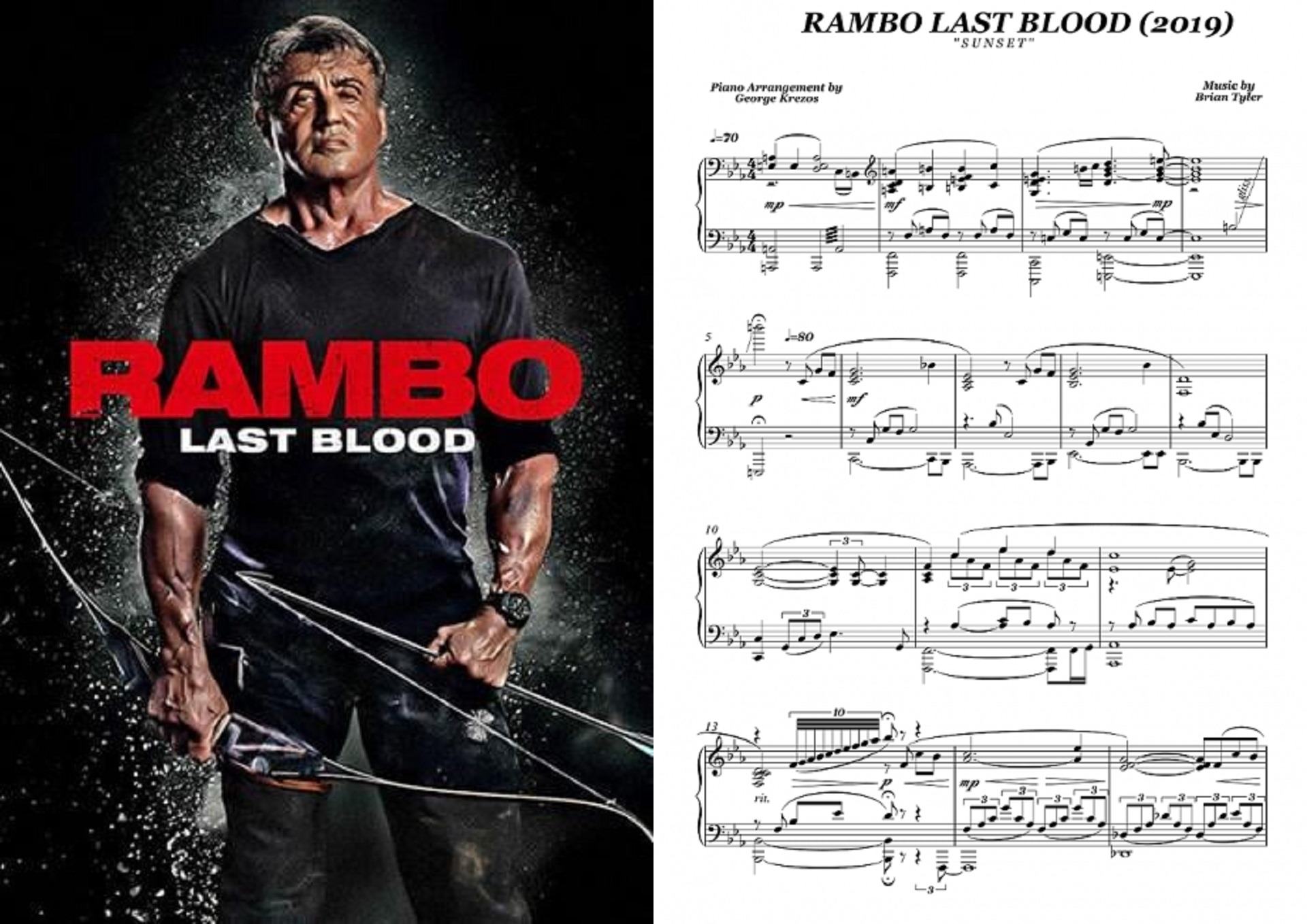 RAMBO LAST BLOOD (2019) Sunset - Brian Tyler (Piano Sheet Music)