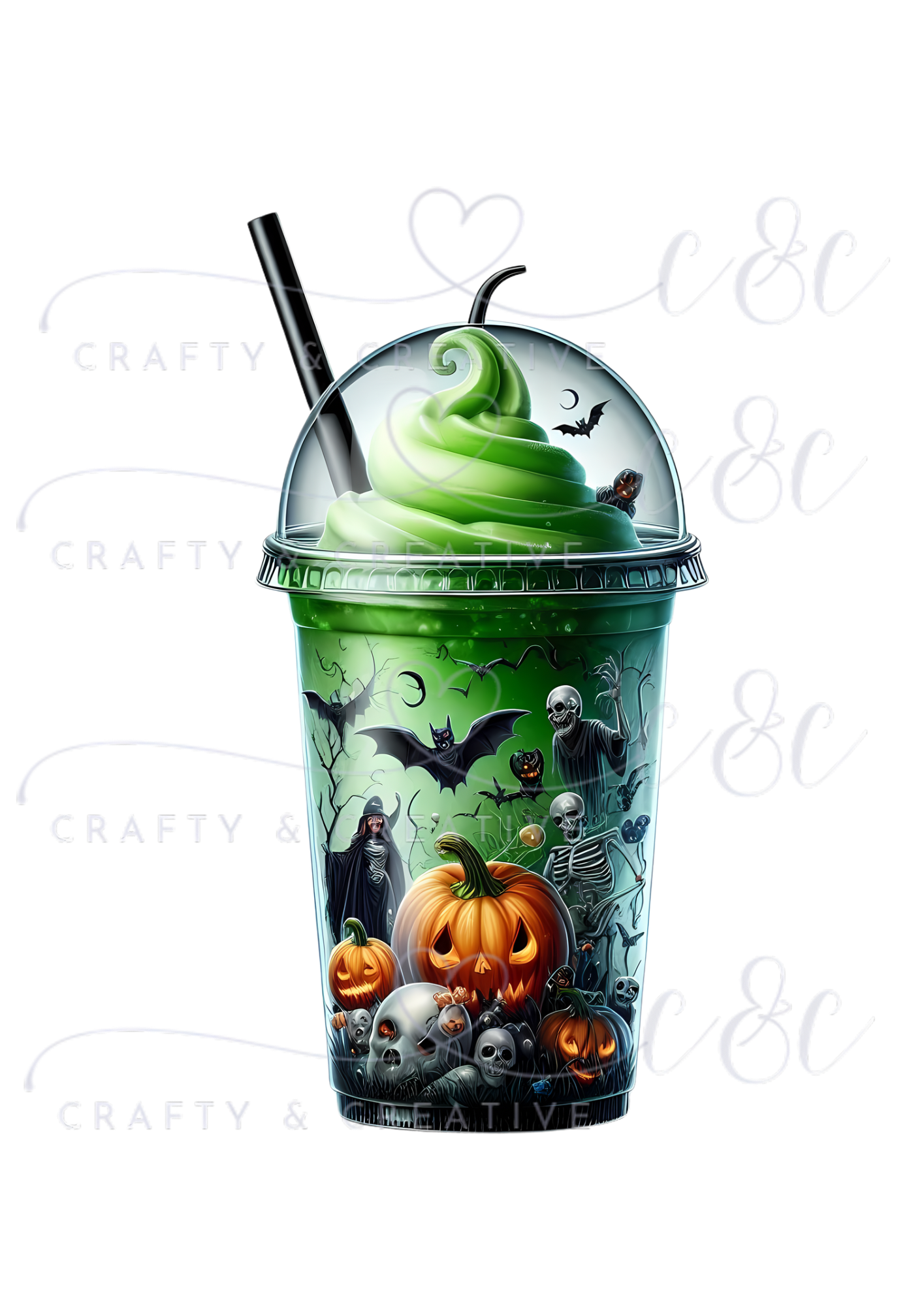 *BIG BUNDLE* Green Spooky Sundaes, Cold Cup Domes. Clipart - Payhip