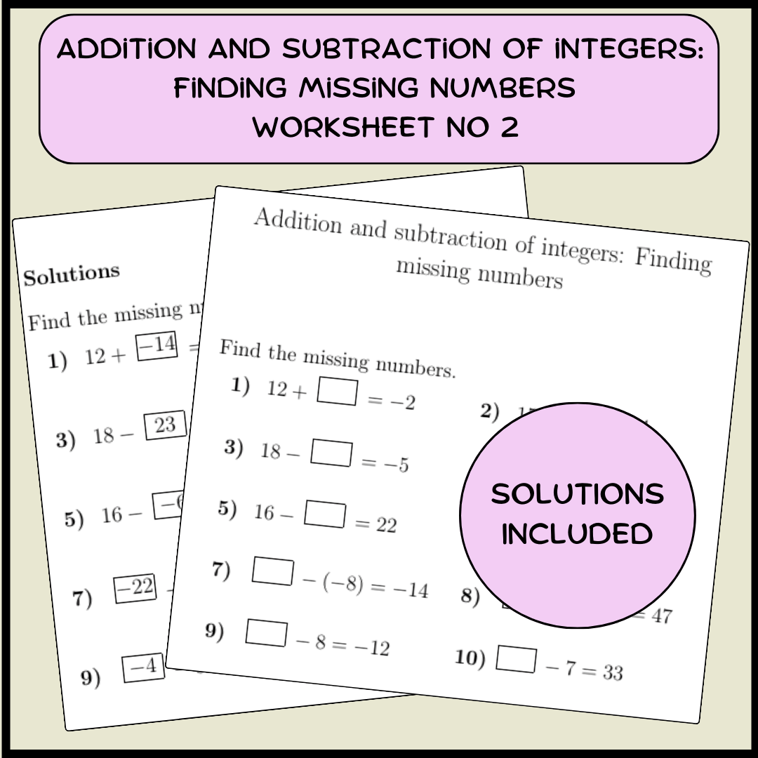 Ordering and Comparing, Adding and Subtracting Integers Bundle