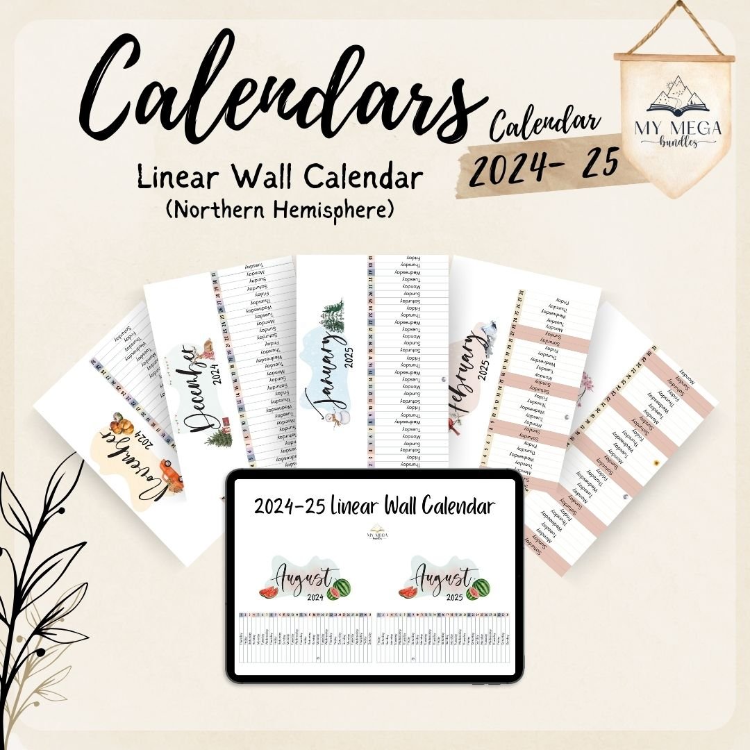 2024-25 Montessori Linear Wall Calendar: Northern Hemisphere