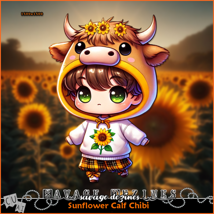 AI CU Sunflower Calf Chibi 1
