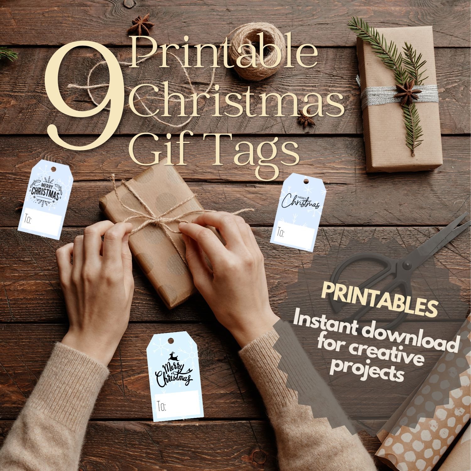 9 Christmas gift bag tags. Christmas presents Tag, Santa Clauss tags, Christmas tree gift tags ...