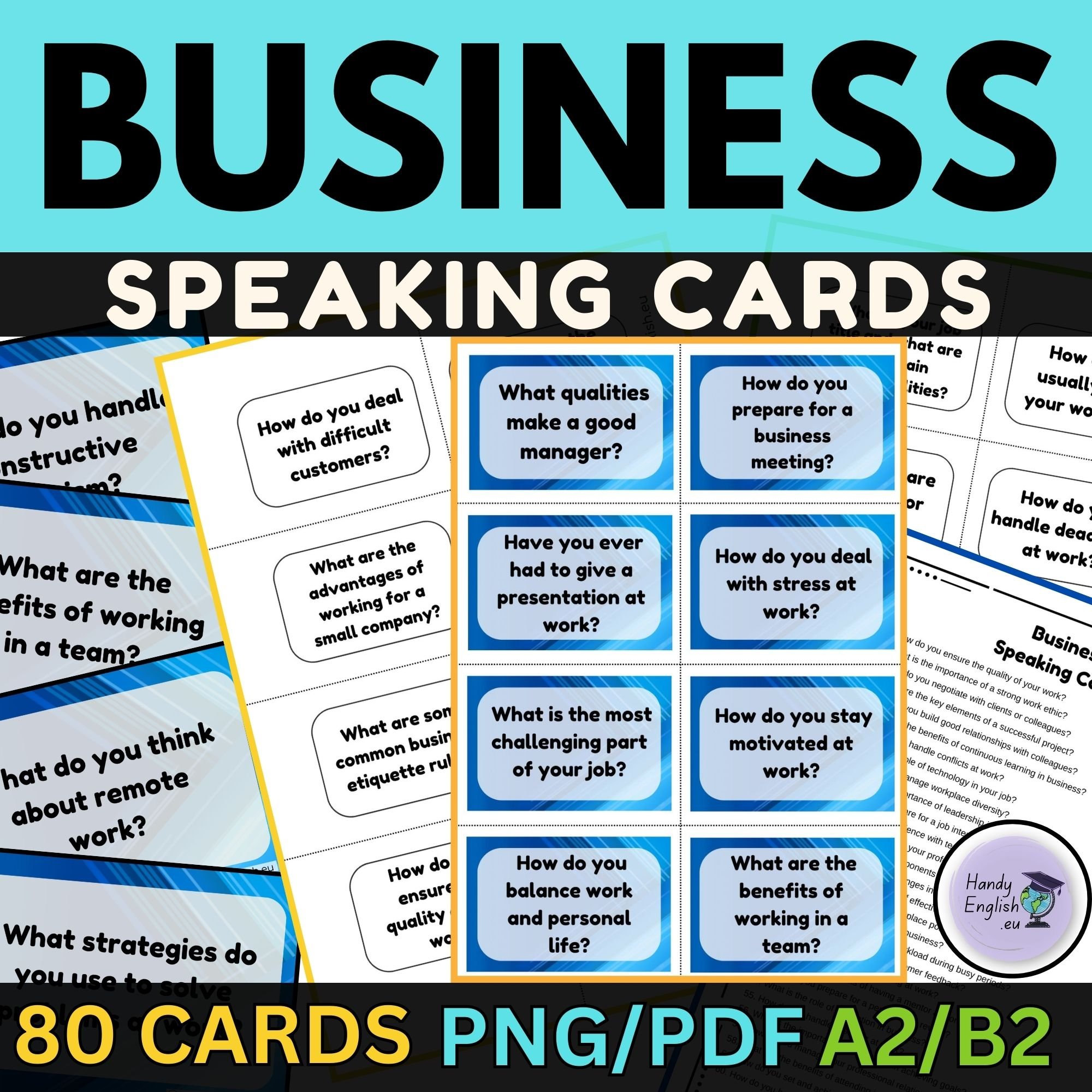 BUSINESS ENGLISH General Business Speaking Cards - Payhip