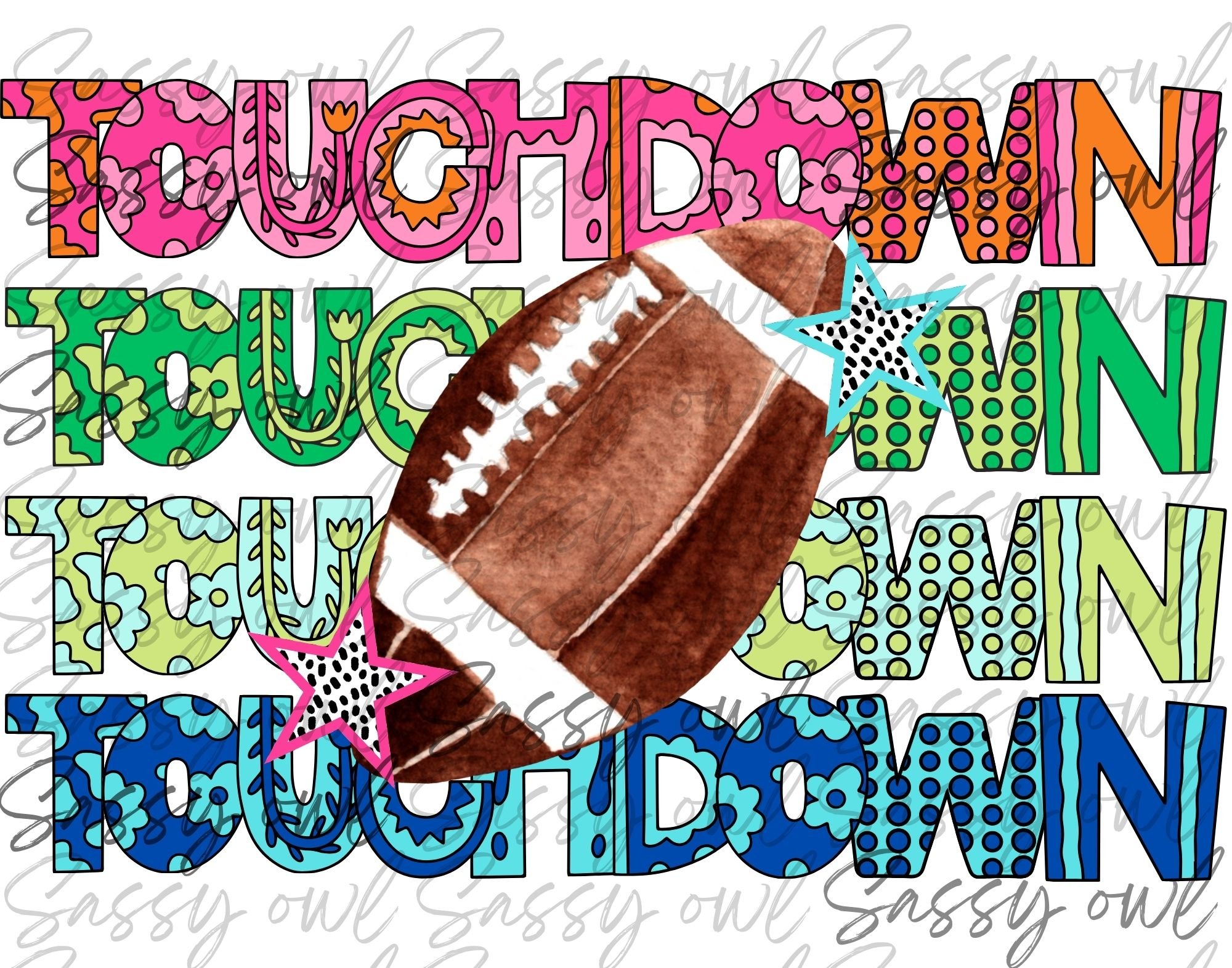 Touchdown Preppy Football - Payhip