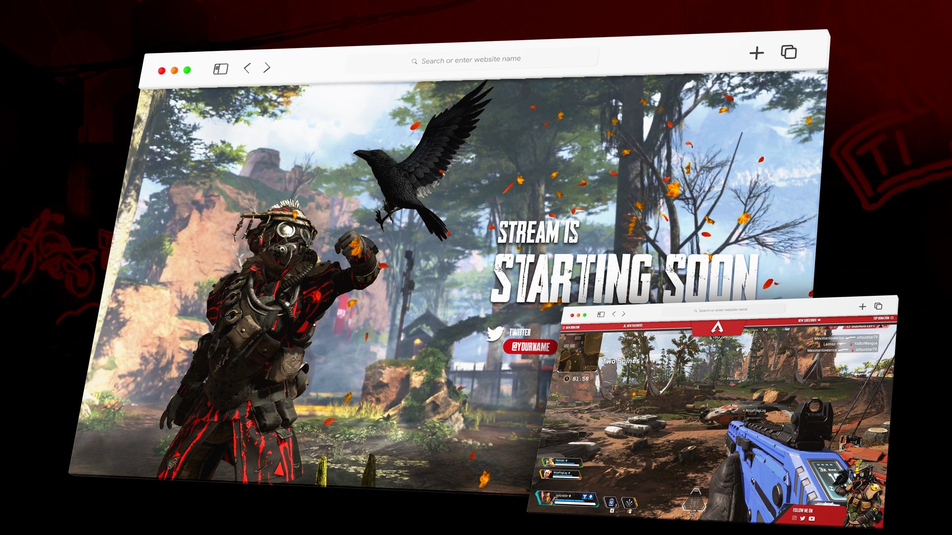 Apex Legends Animated Stream Overlay Template | Twitch YouTube Stream ...
